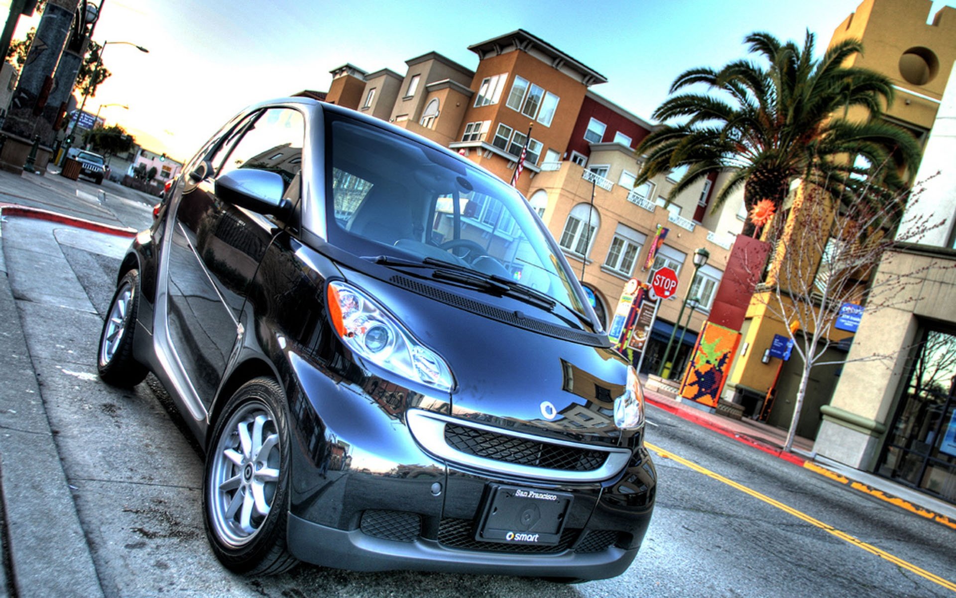 Smart Vehicle HD Wallpaper: Urban Elegance