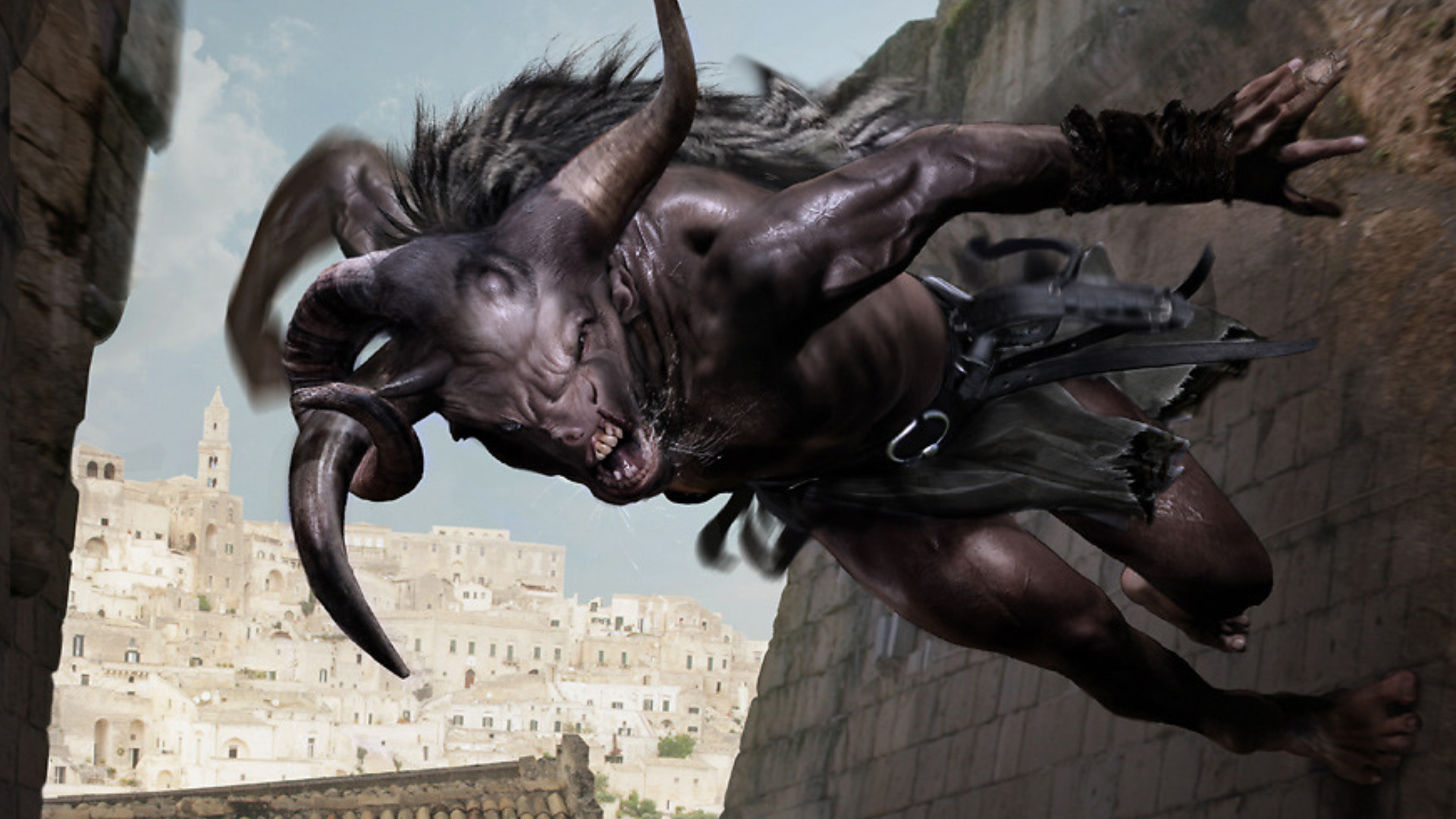 Mythic Beast Leap - HD Fantasy Creature Wallpaper