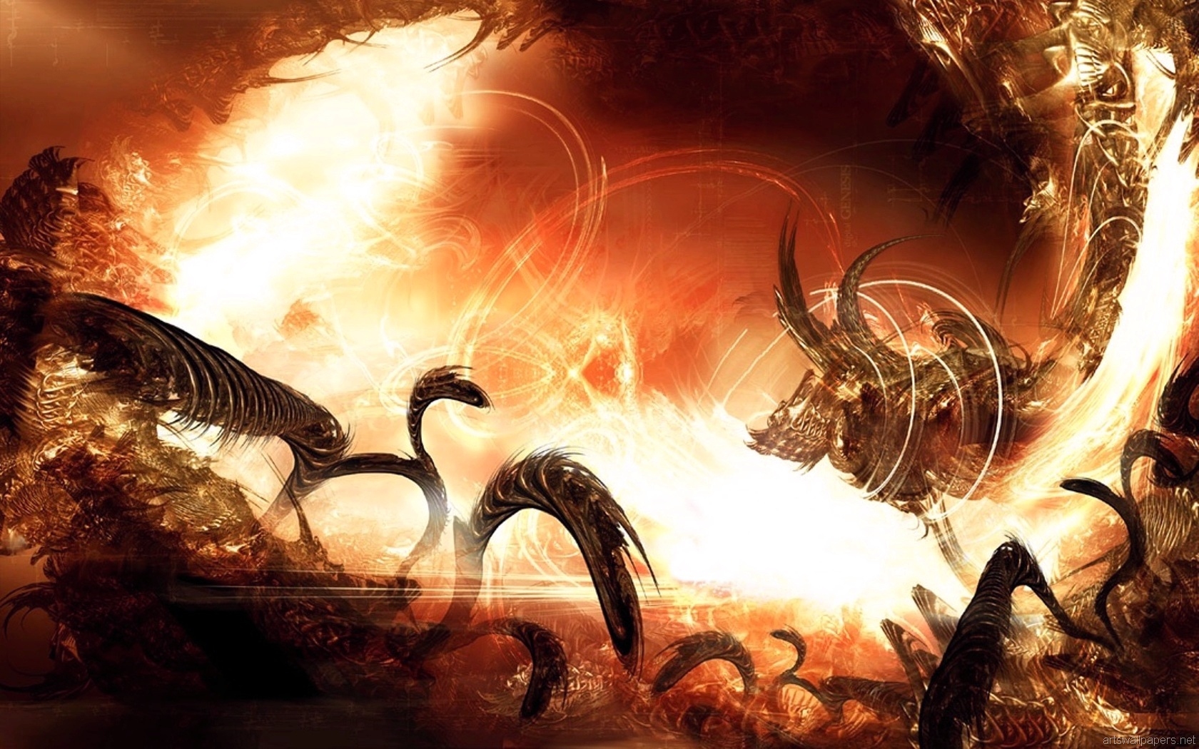 Dark Fantasy: Chaotic War of Shapes and Fiery Destruction