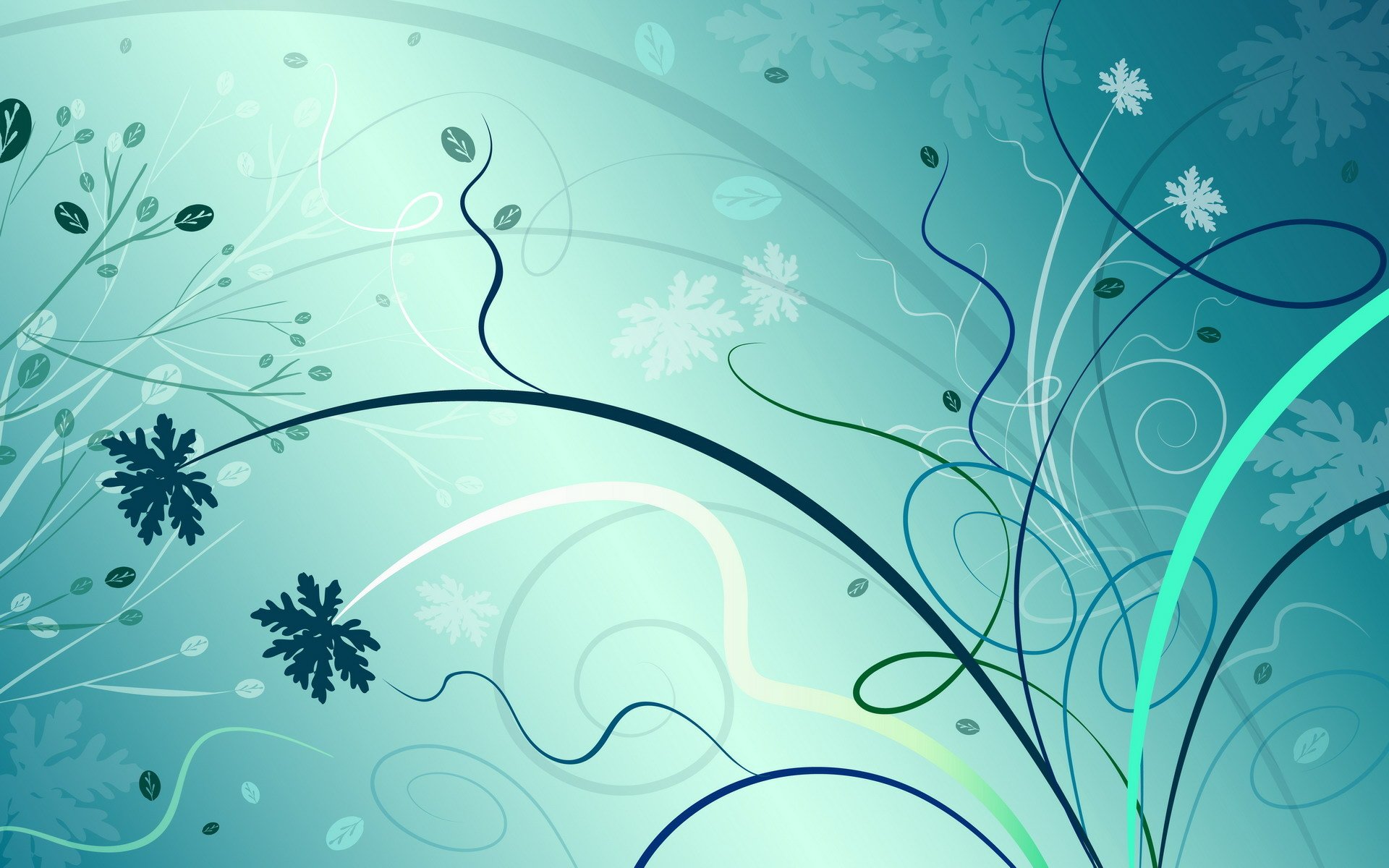 Aqua Bloom: Artistic Floral HD Wallpaper