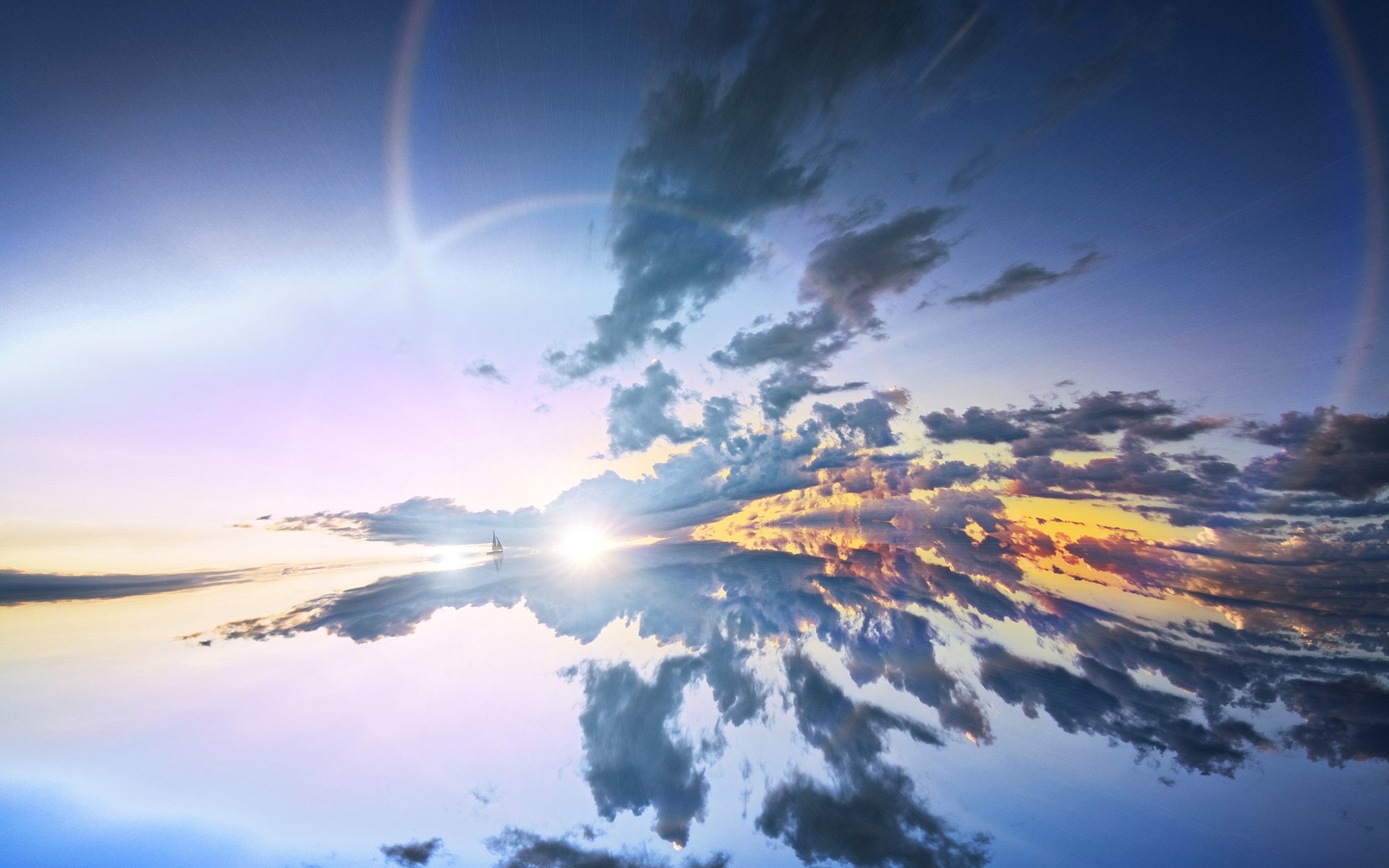 HD Nature Reflection: Serene Sky Mirror Wallpaper | 1920x1200 ...