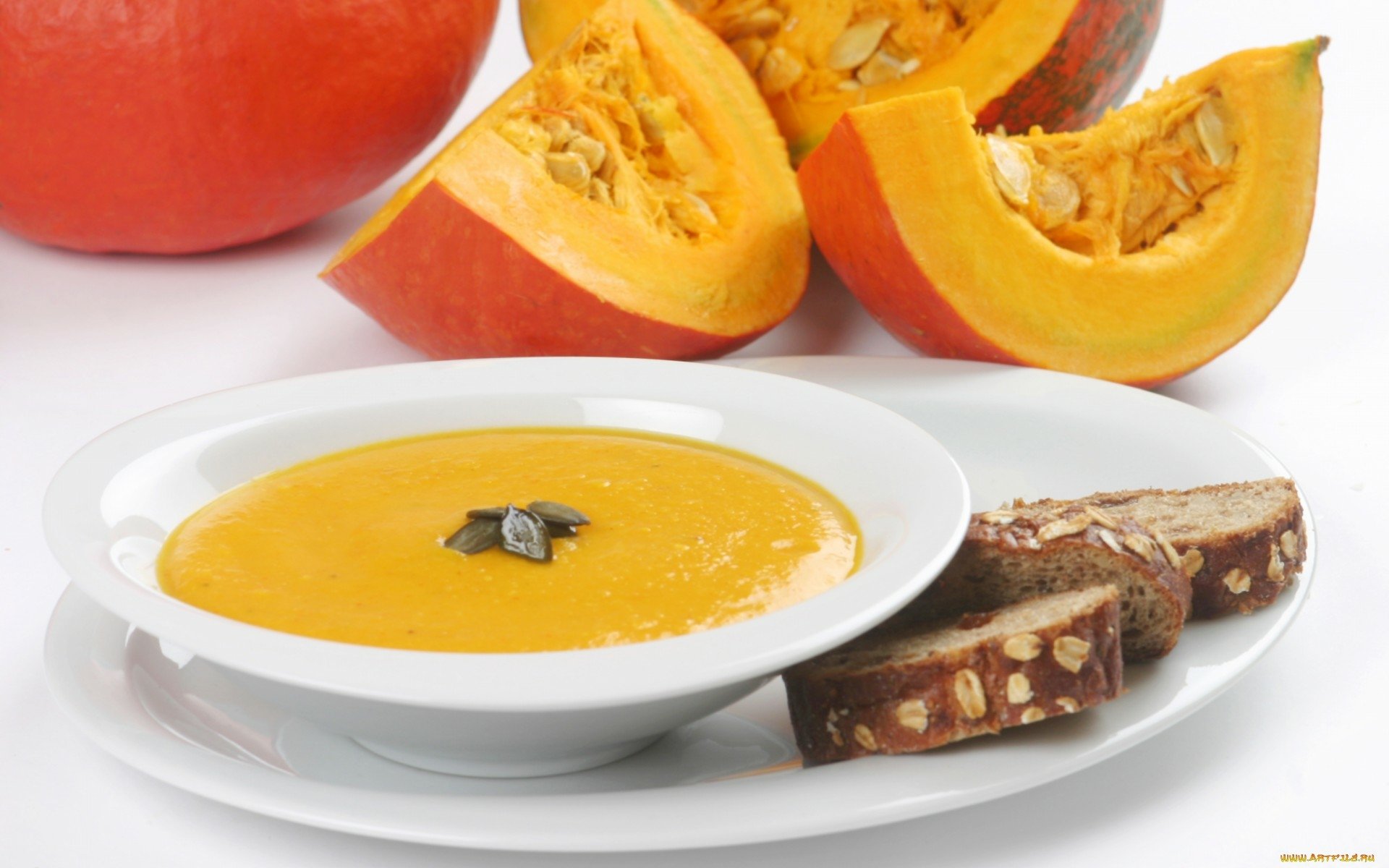 Hearty Pumpkin Soup Delight – HD Food Wallpaper