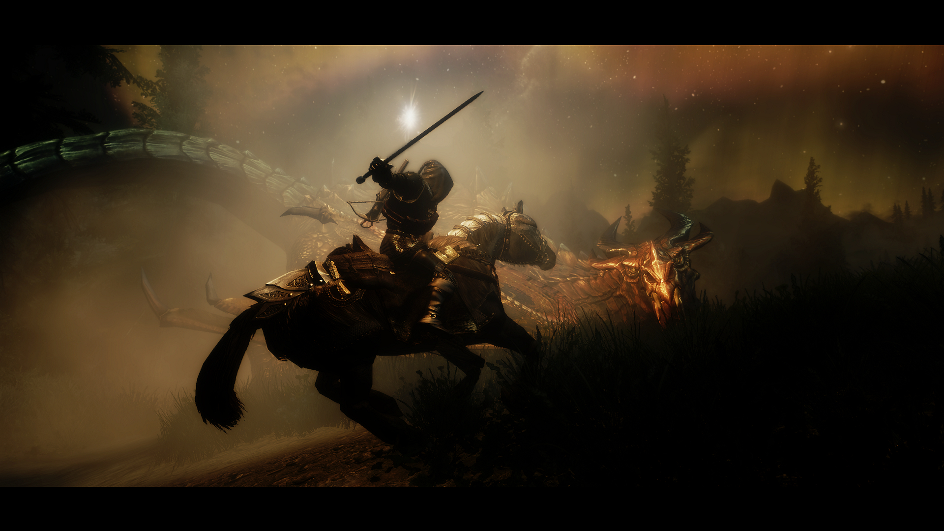 Epic Skyrim Battle: HD Wallpaper Adventure Awaits!