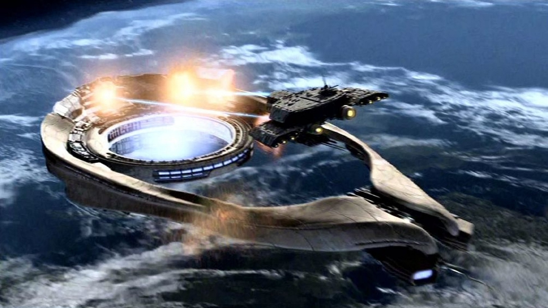 Stargate SG-1 HD Wallpaper: Epic Space Gate in Action