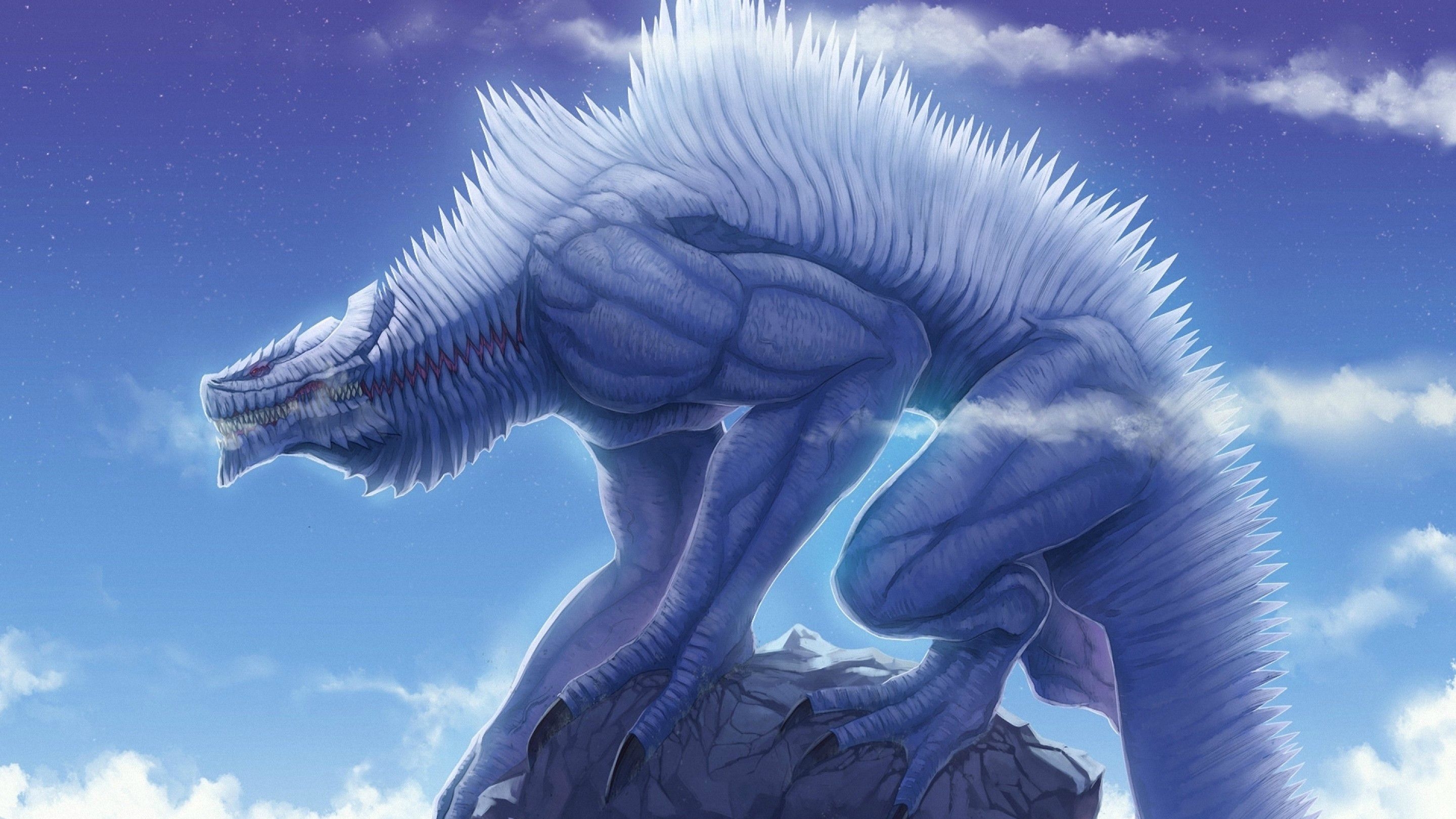 Majestic Frostborne Beast: HD Fantasy Creature Wallpaper