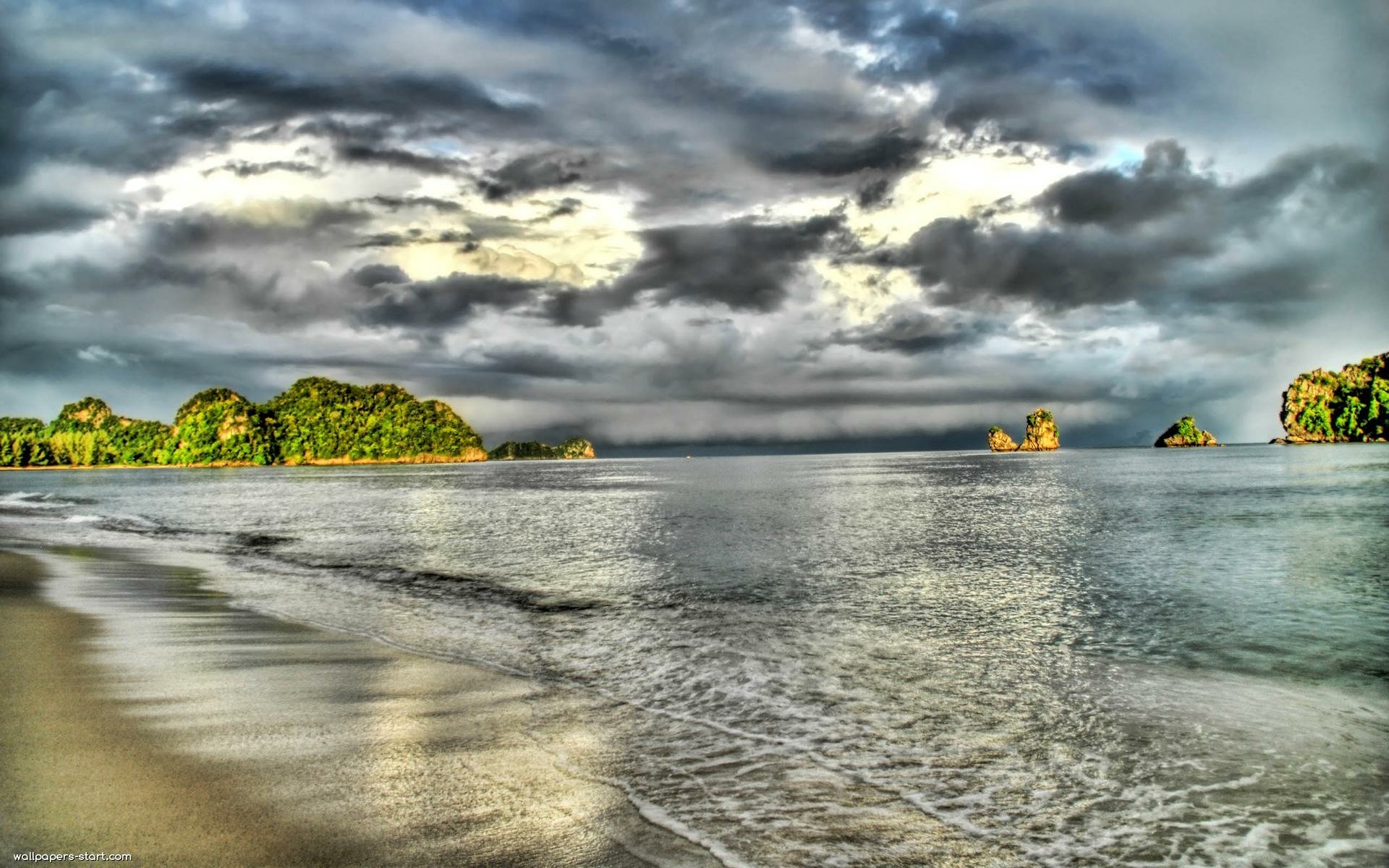 Serene Nature Beach HD Wallpaper | 1920x1200 | Wallpaper Abyss