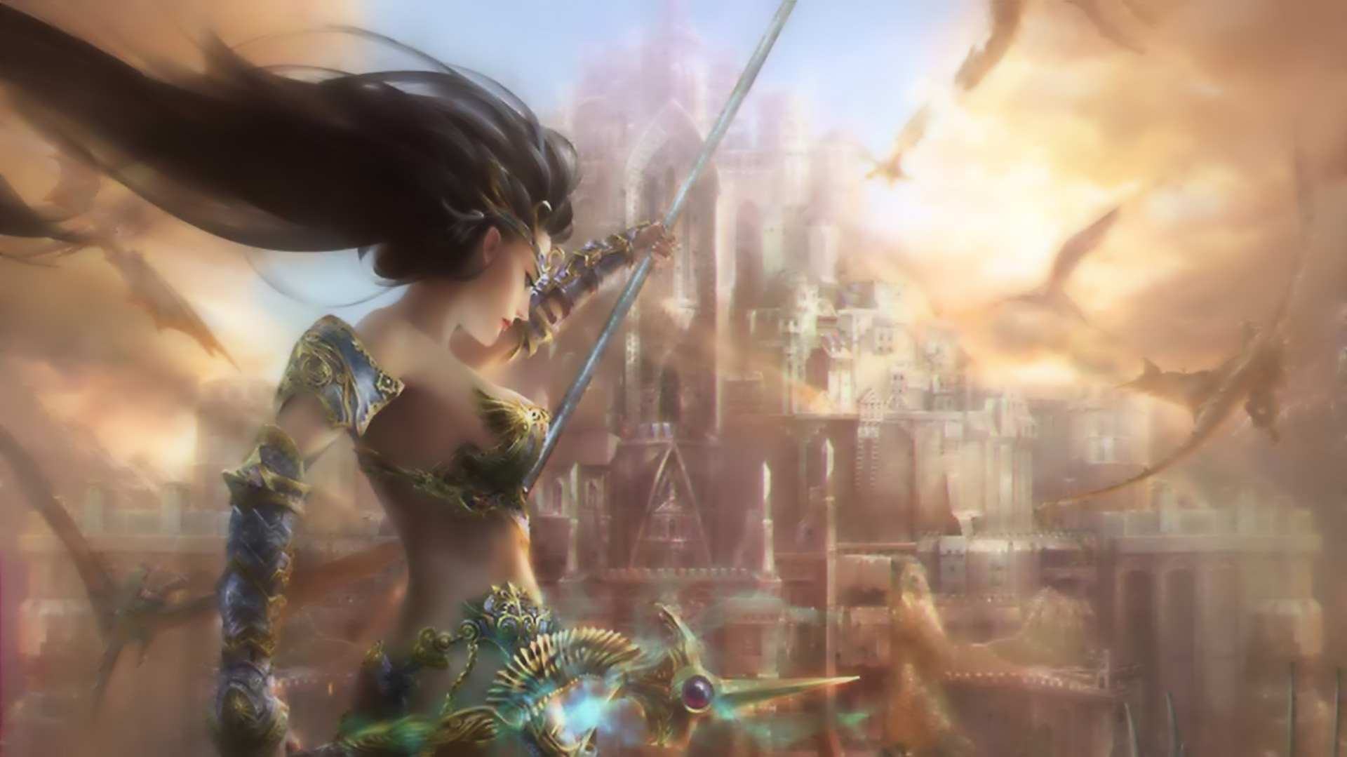 Epic Fantasy Woman Warrior HD Wallpaper