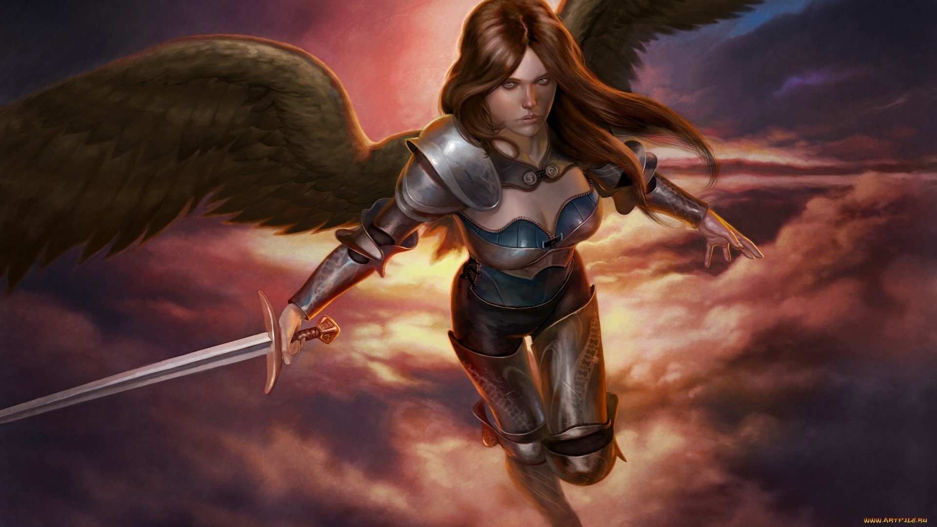 Download Fantasy Angel Warrior HD Wallpaper by Mark Winters