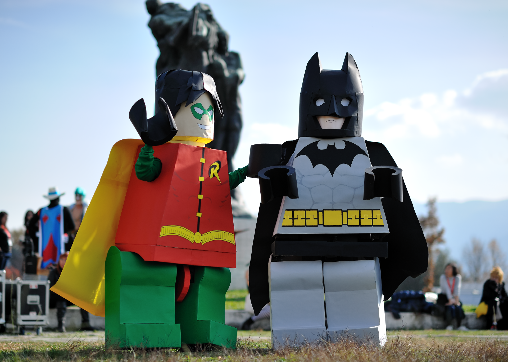 Ultimate 4K LEGO Batman & Robin Cosplay Wallpaper – DC Comics Heroes in ...