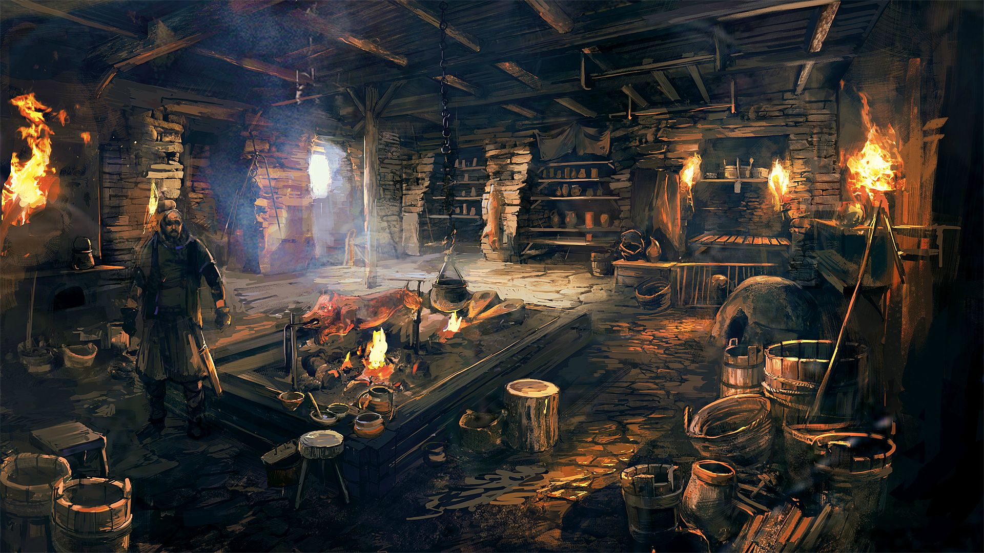 The Witcher 3: Wild Hunt HD Wallpaper - Enchanted Tavern Scene