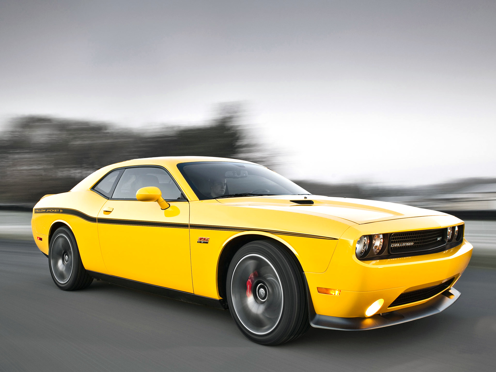 Dodge Challenger SRT8 392 – Powerful Yellow Muscle Car HD Wallpaper