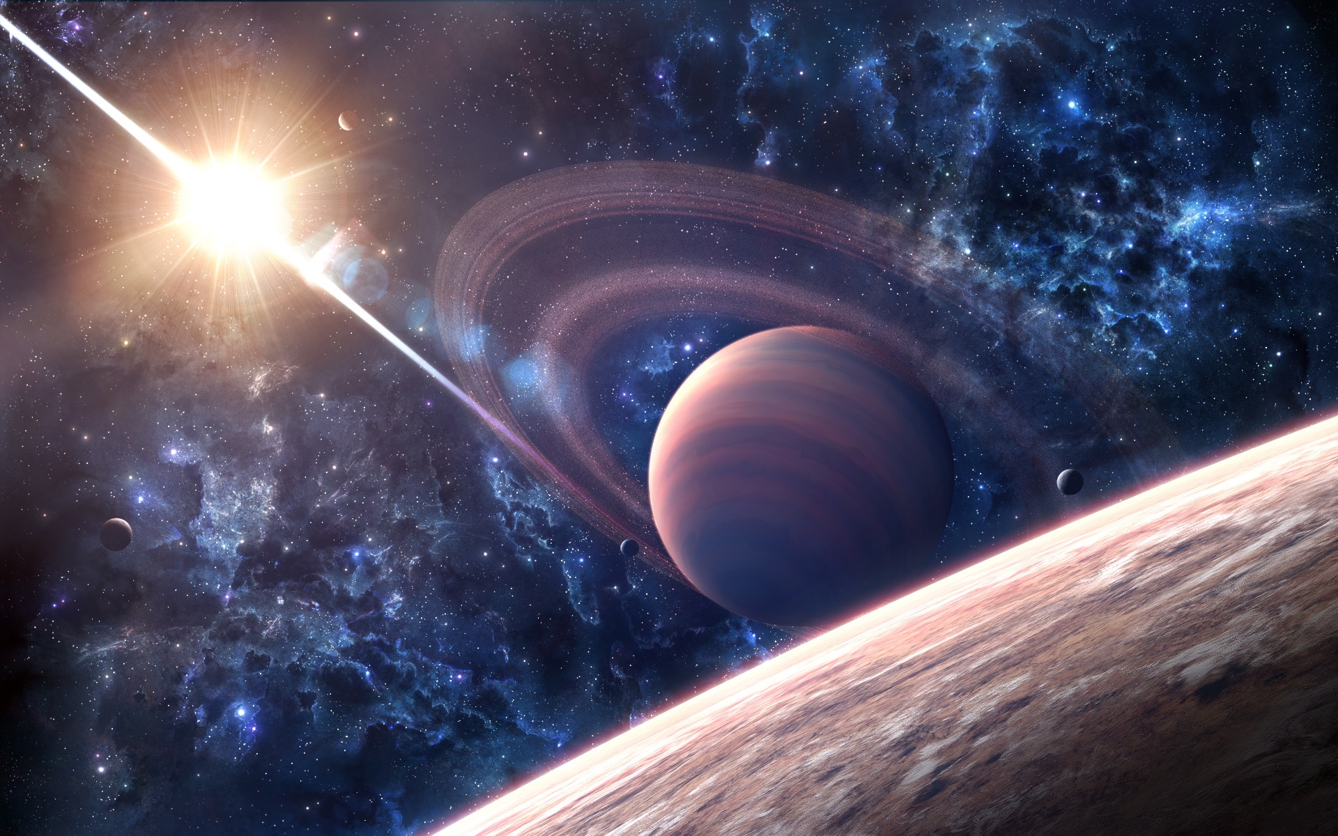 Download Sci Fi Planetary Ring HD Wallpaper