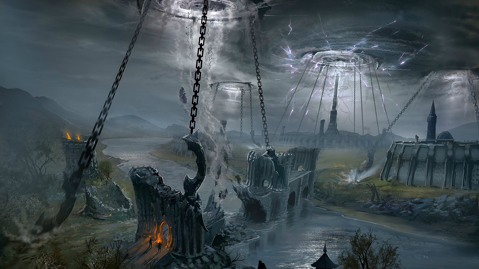 Elder Scrolls Online HD Wallpaper: Dark Fantasy Battlefield Vista