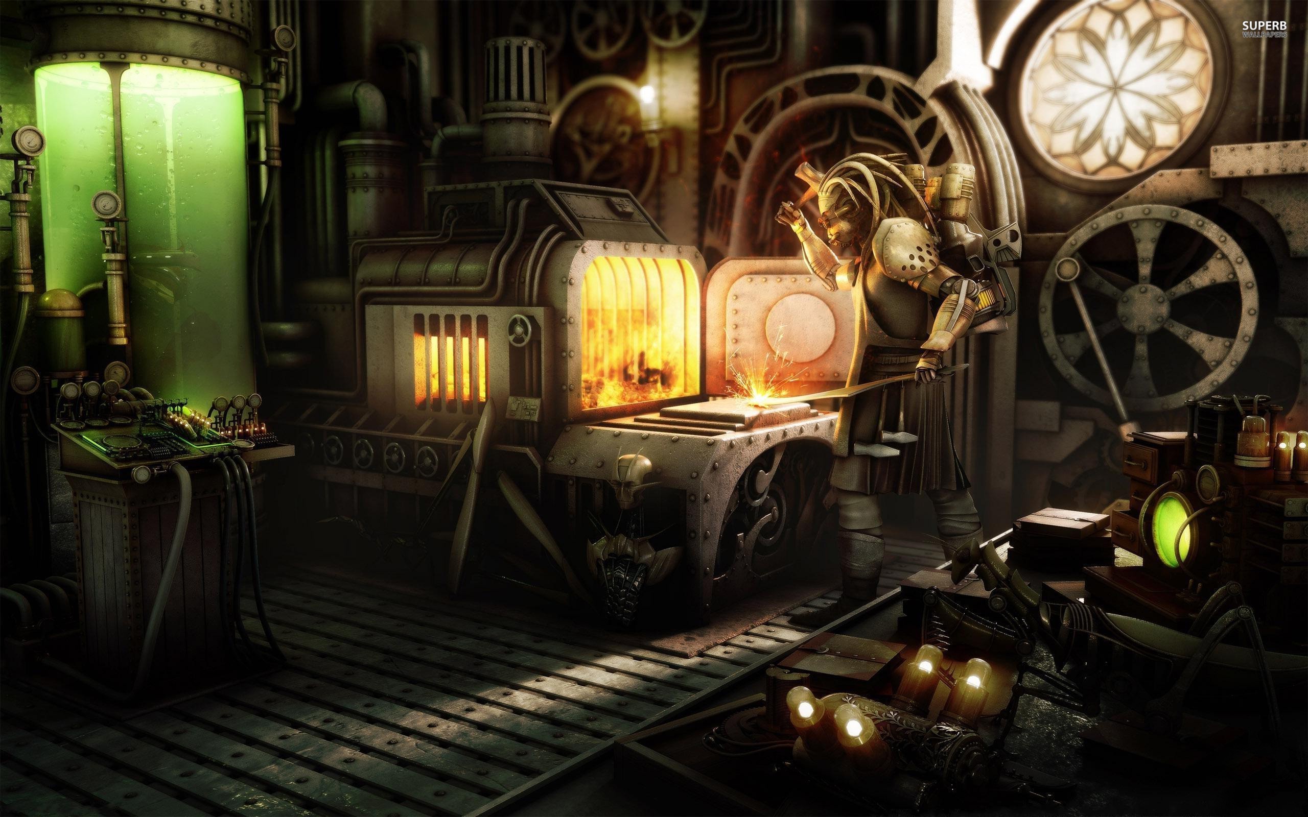 Steampunk Sci-Fi Forge: HD Mechanical Fantasy