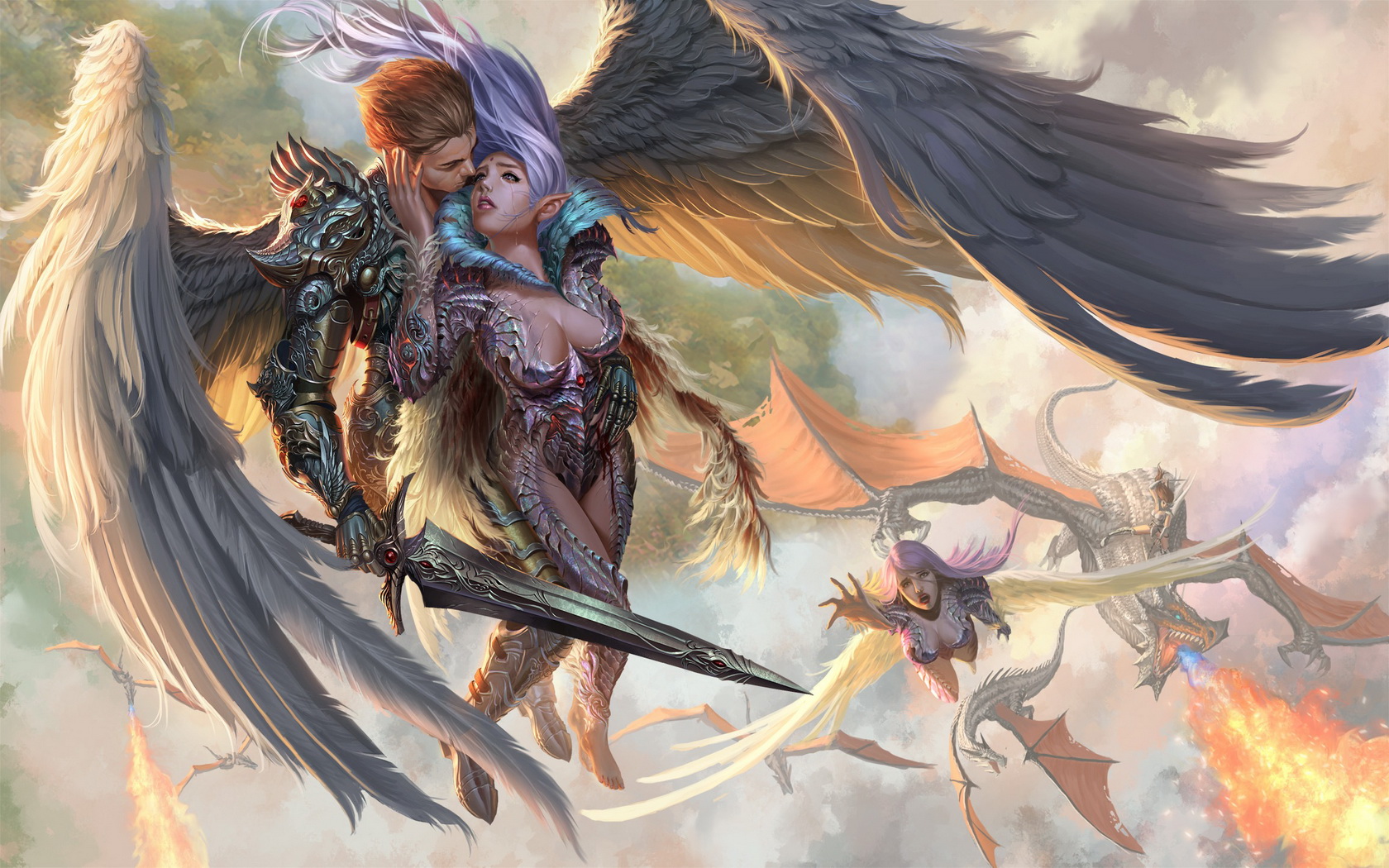 Celestial Clash: HD Fantasy Angel Warrior by Sinyo Budi
