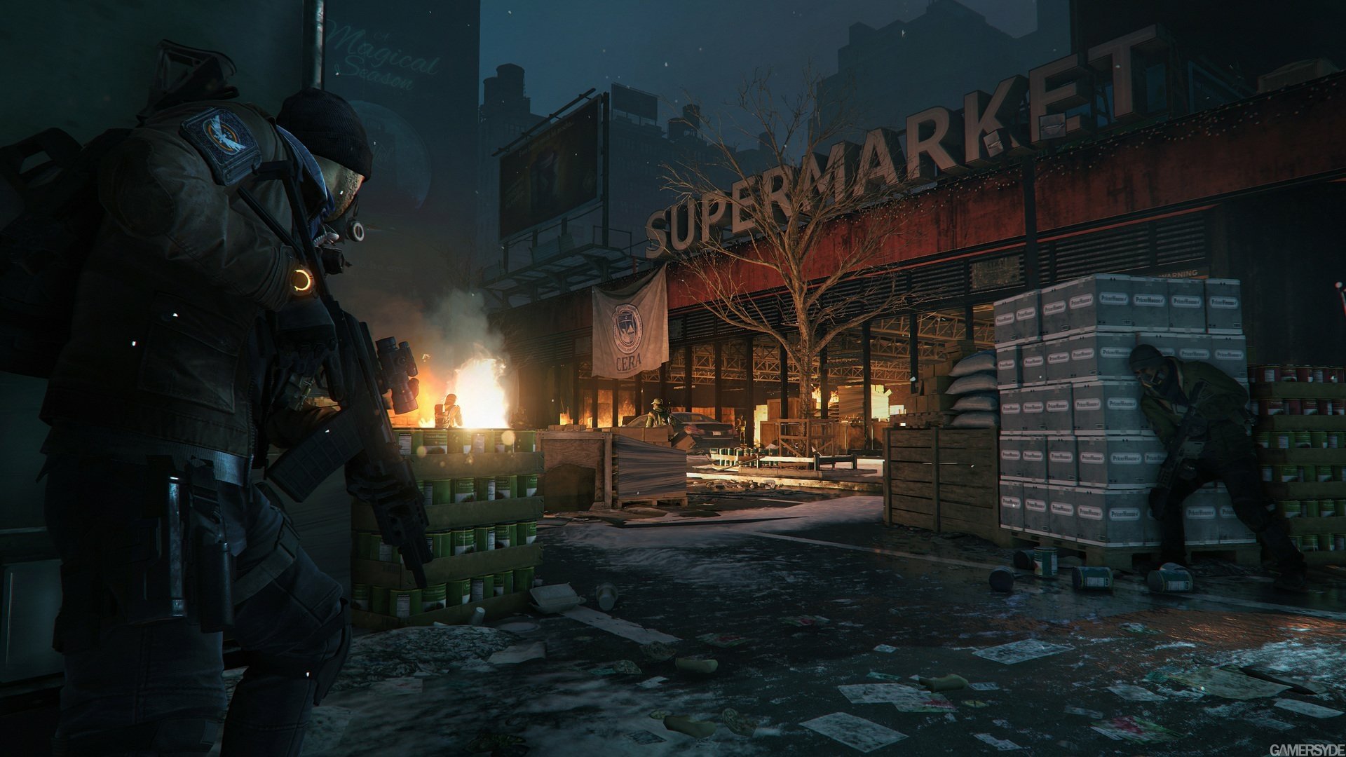 The Division HD Wallpaper: Intense Urban Combat Scene