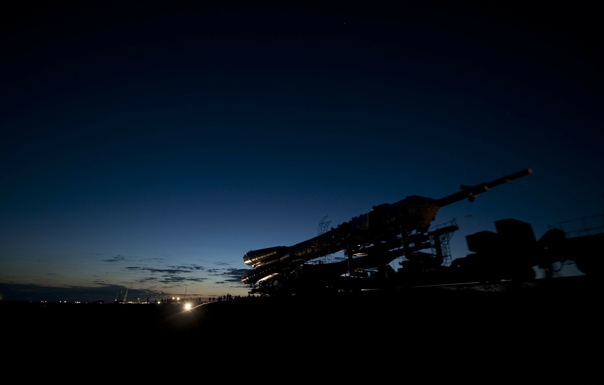 Stunning HD Wallpaper of a Man-Made Rocket Against the Twilight Sky