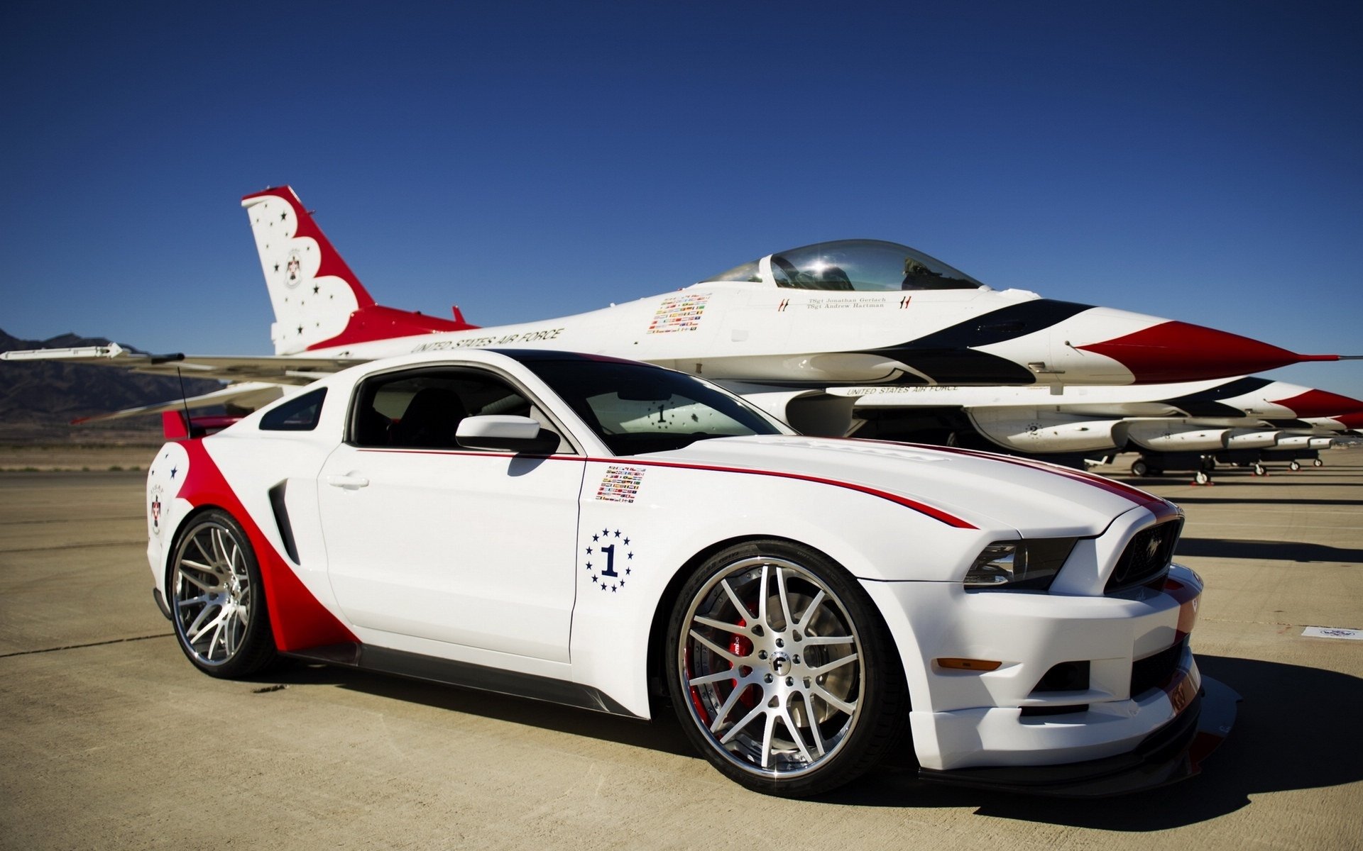 Ford Mustang GT & Jet: HD Wallpaper of Speed and Power