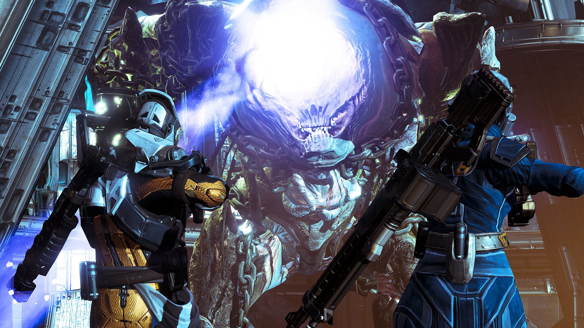 Destiny HD Wallpaper: Epic Sci-Fi Battle Scene from the Video Game