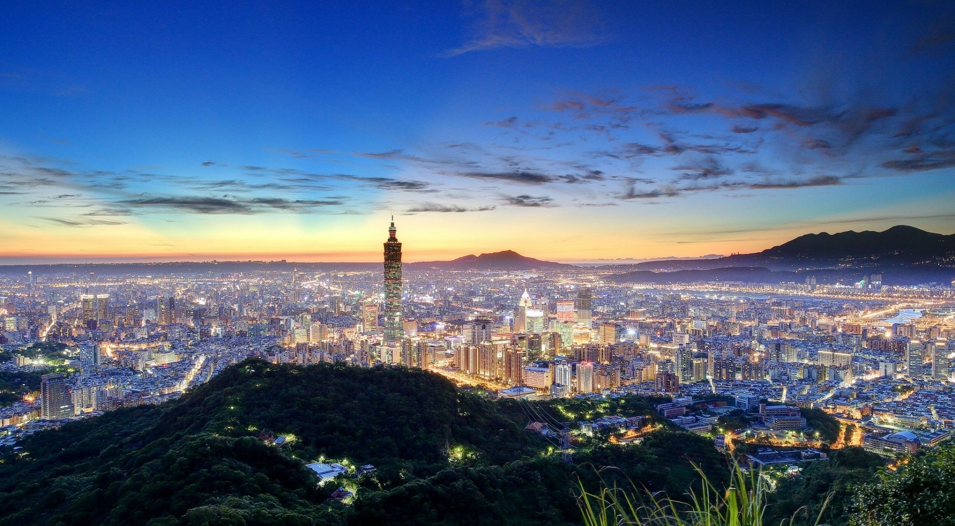 Download Sunset China Taiwan Man Made Taipei HD Wallpaper