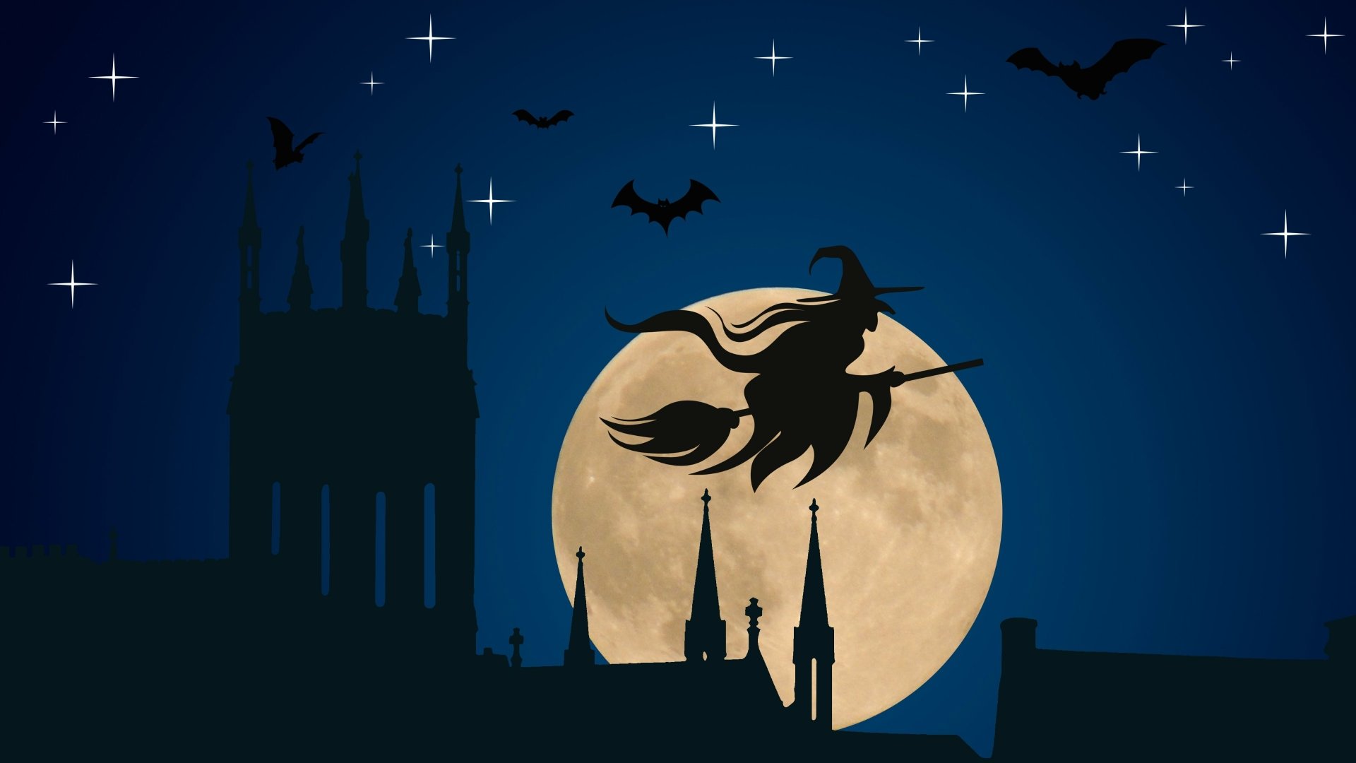 Charming Witch at Moonlight: 4K Ultra HD Halloween Wallpaper