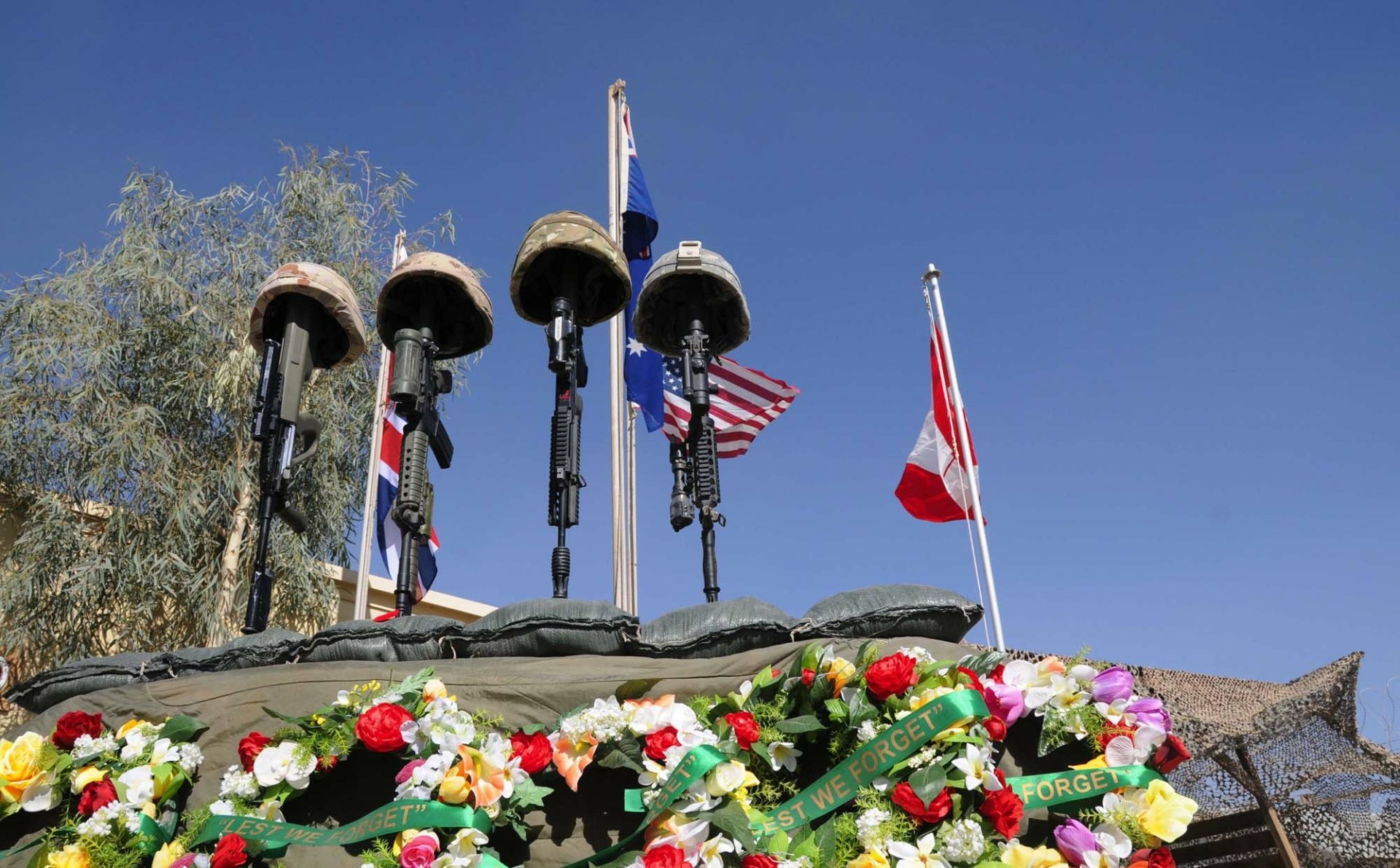 Veterans Day Tribute: Honoring the Army's Memorial with Helmets and ...