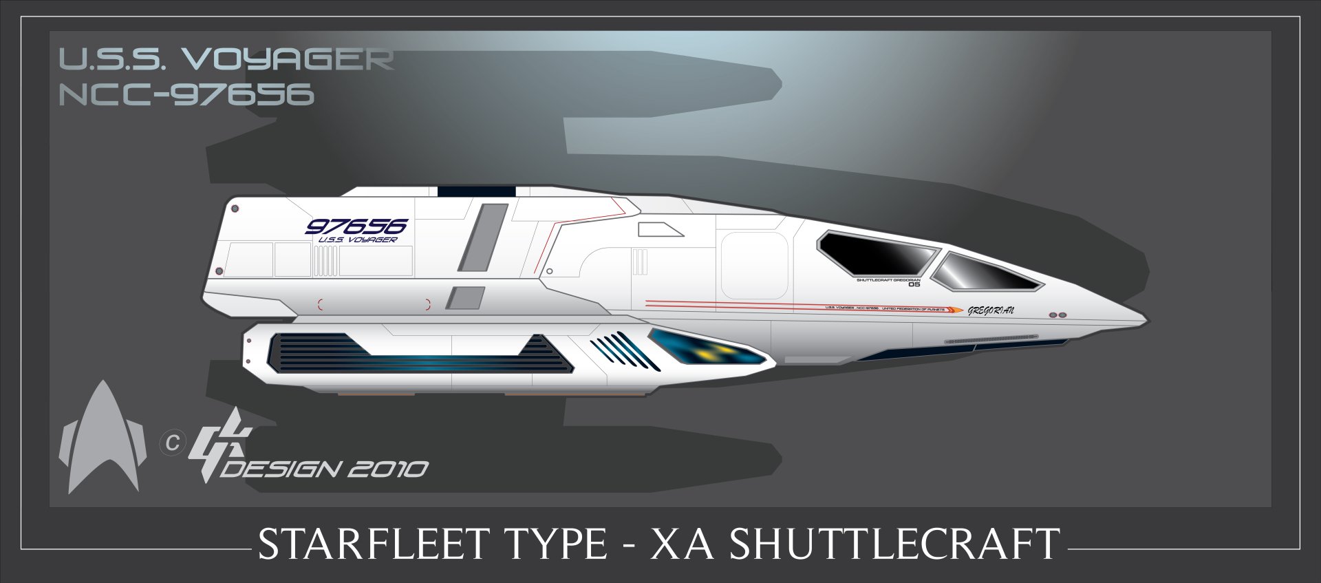 Starfleet XA Shuttlecraft | Ultra HD 8K Sci-Fi Star Trek Wallpaper