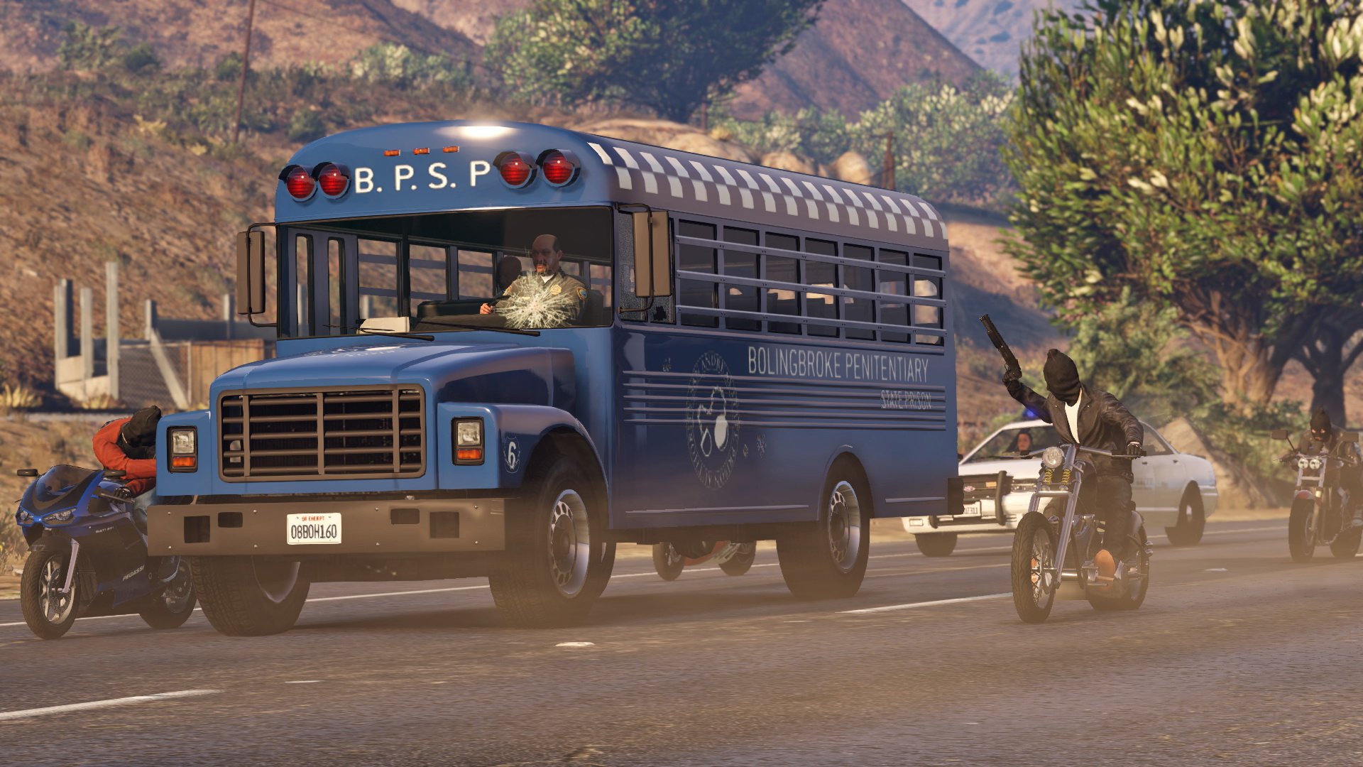 Grand Theft Auto V HD Wallpaper: High-Octane Action Scene