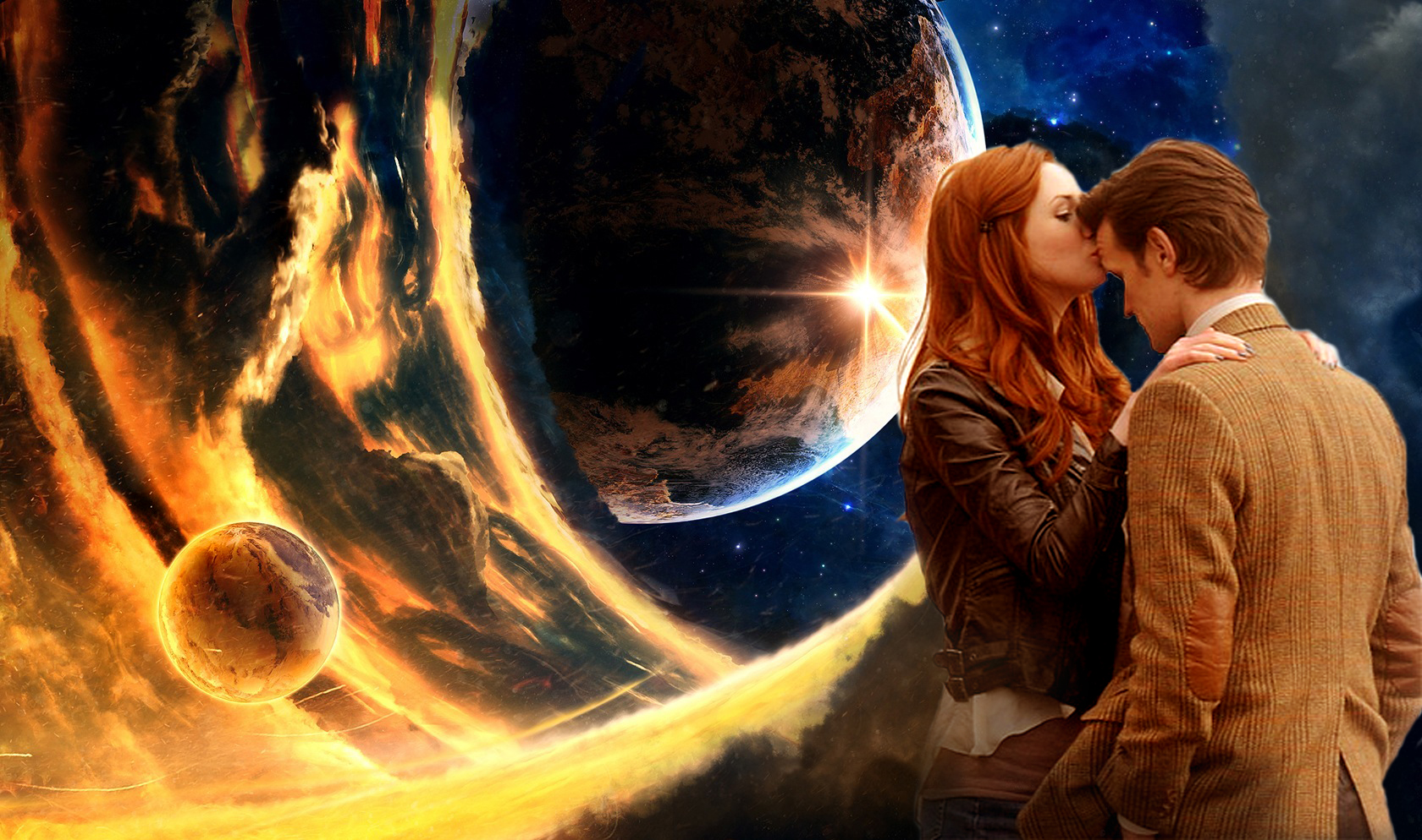 Doctor Who 2005 HD Wallpaper: Timeless Love Beyond the Stars