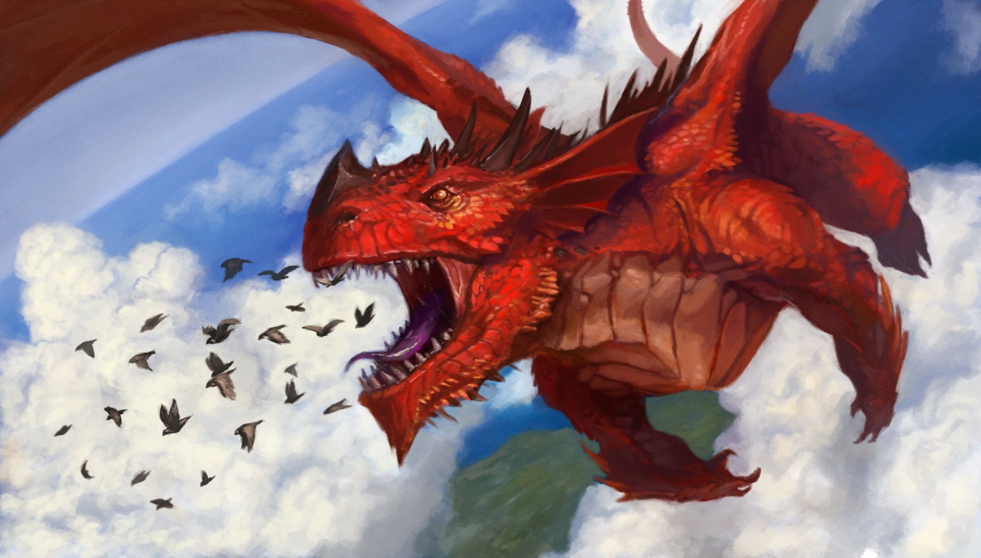 Majestic Fantasy Dragon HD Wallpaper Soaring Through the Skies by PACkO ...