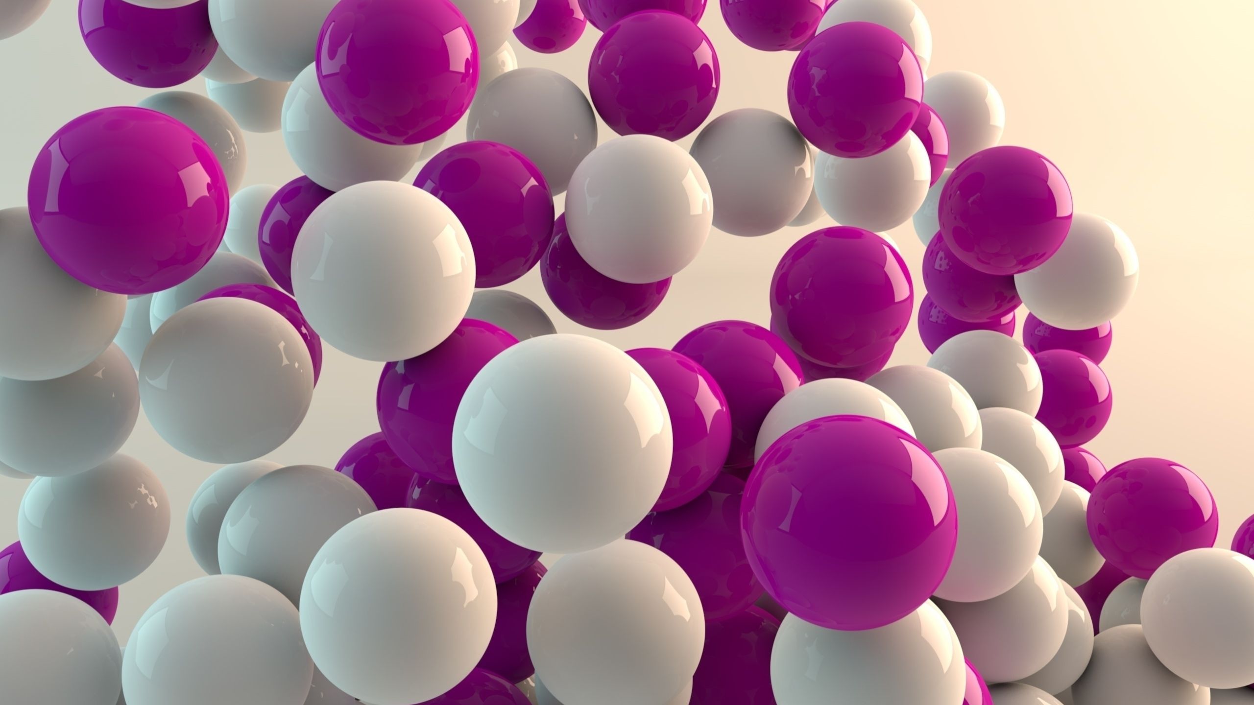 Vibrant 3D Spheres: Artistic CGI HD Wallpaper