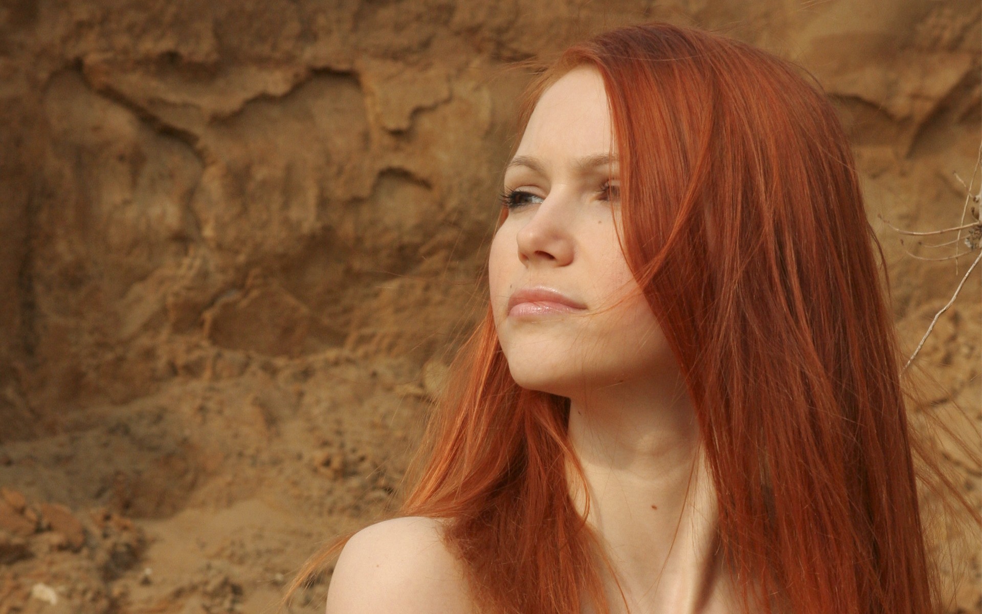 Radiant Redhead Woman HD Portrait Wallpaper