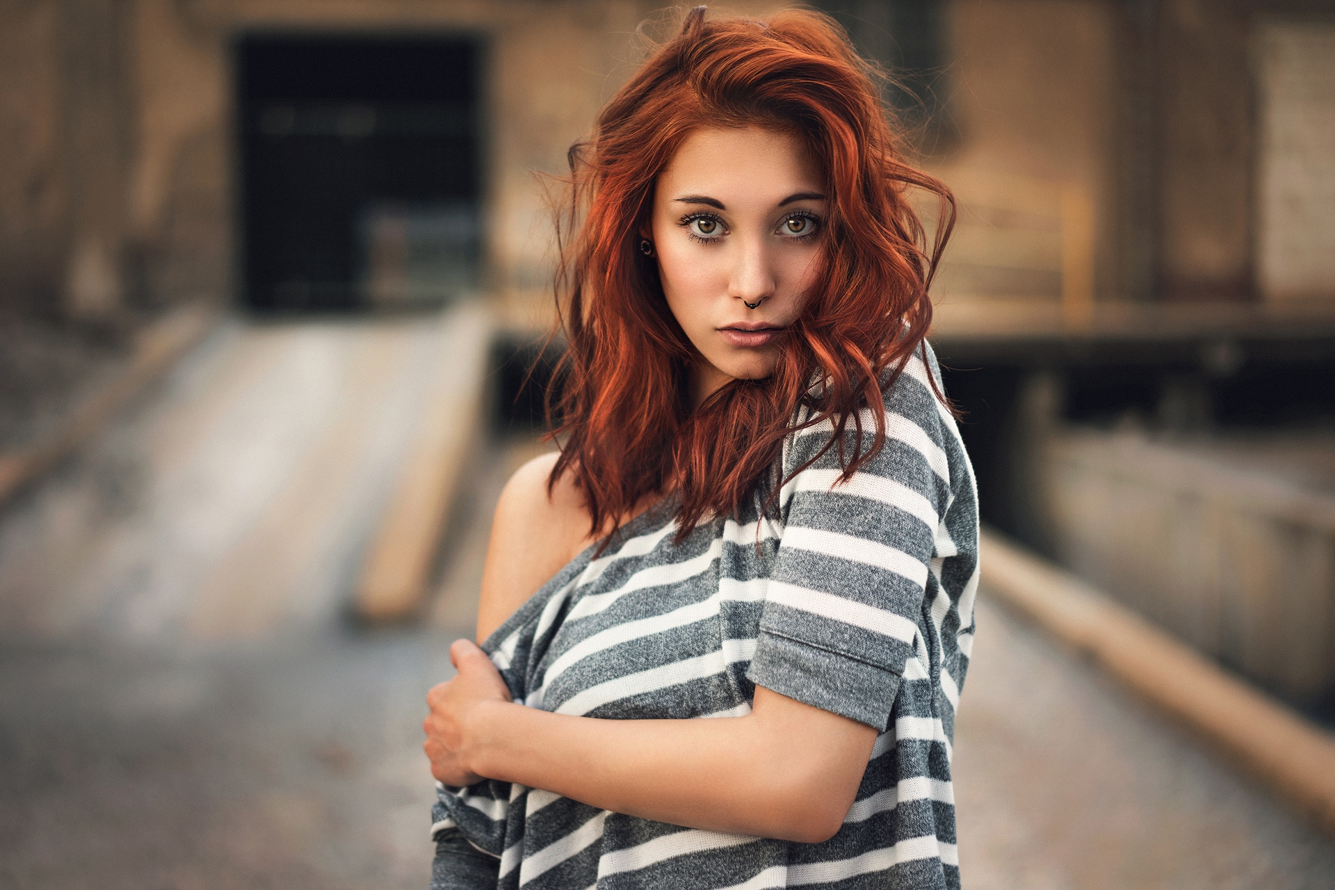 Download Brown Eyes Redhead Woman Model HD Wallpaper by Martin Kühn