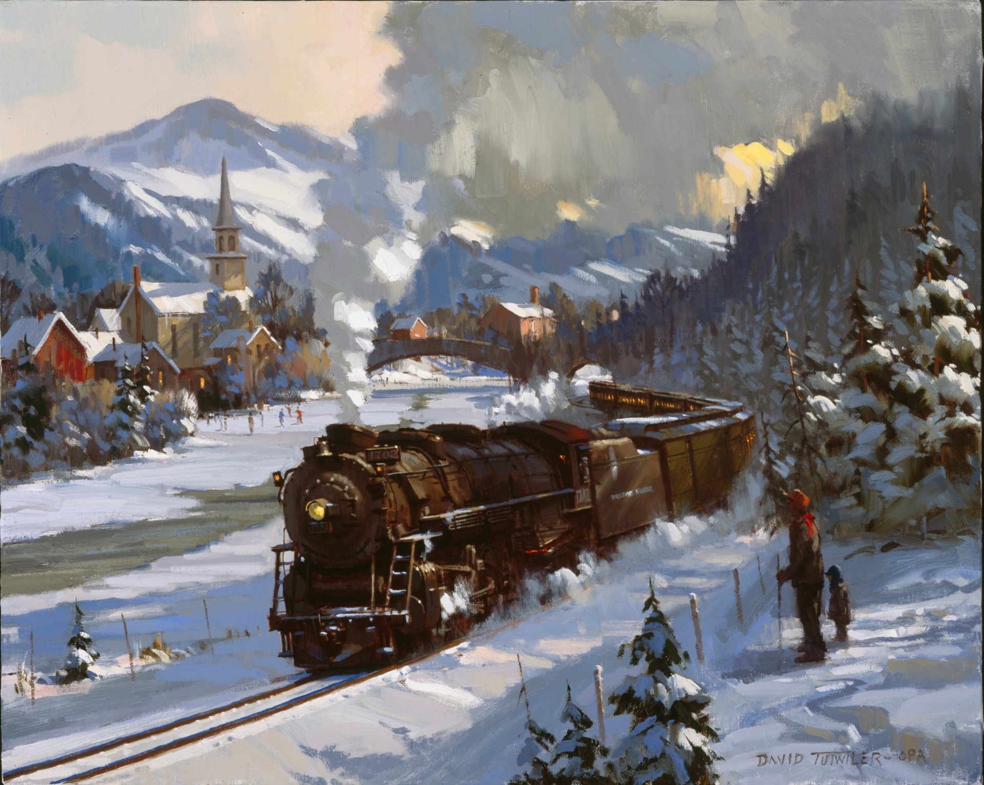 Winter Steam Engine: HD Train Journey Through Snowy Mountain Village by ...