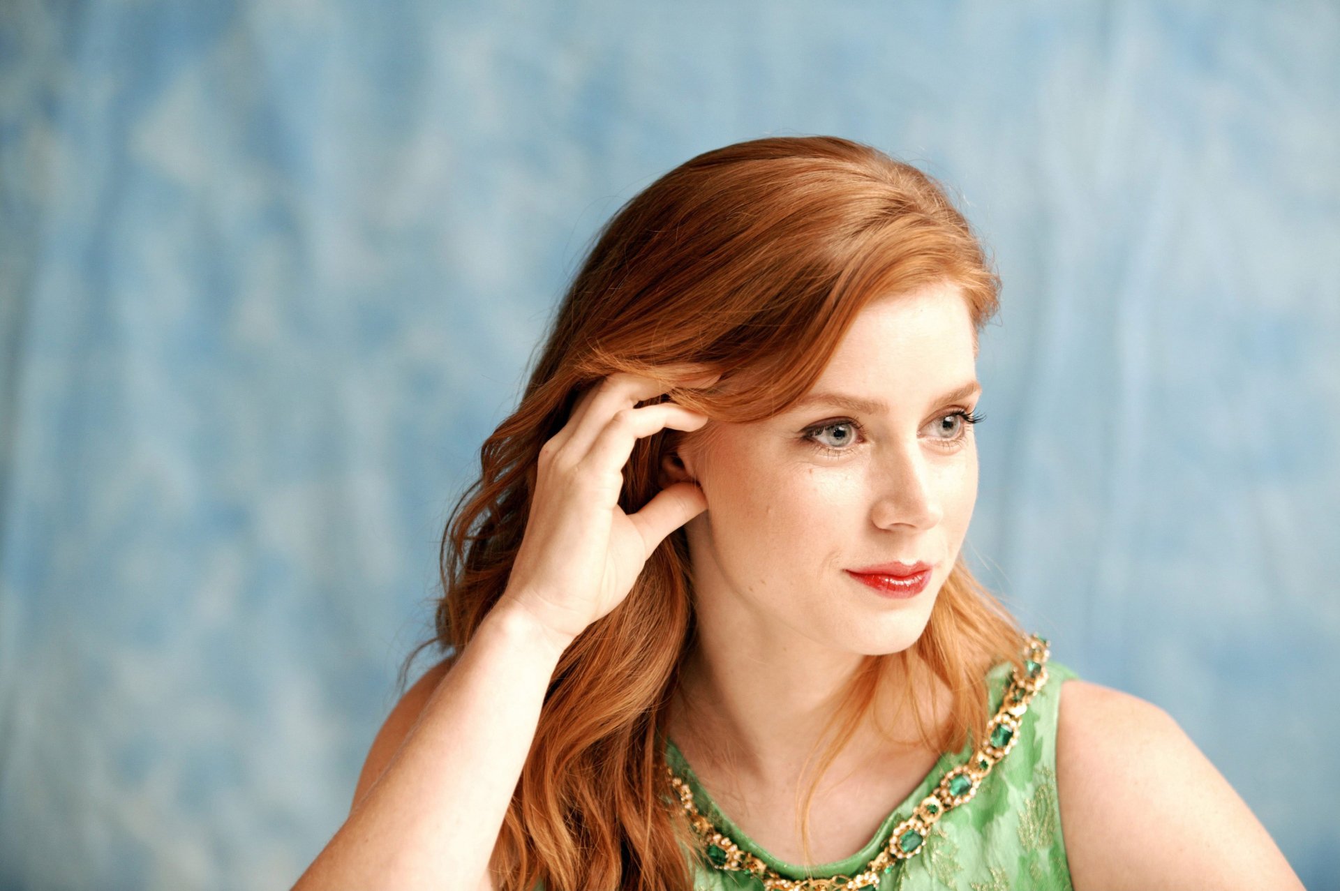 Download American Blue Eyes Face Redhead Actress Celebrity Amy Adams 4k