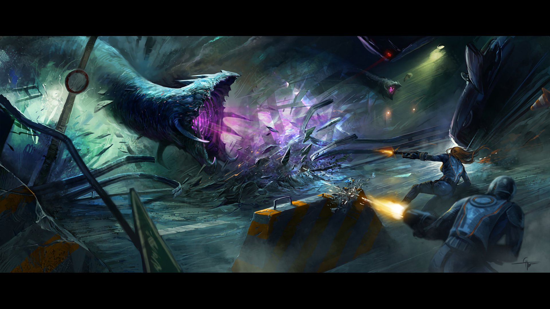 Download Sci Fi Battle HD Wallpaper by Grzegorz Krysinski | 1920x1080 ...