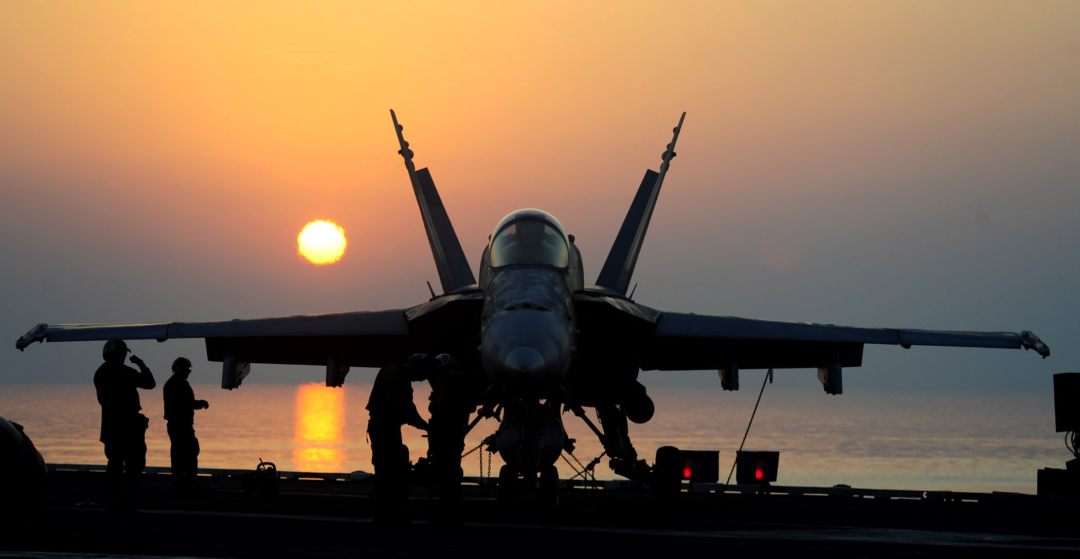F/A-18 Hornet Military Jet Soars at Sunset – HD Wallpaper