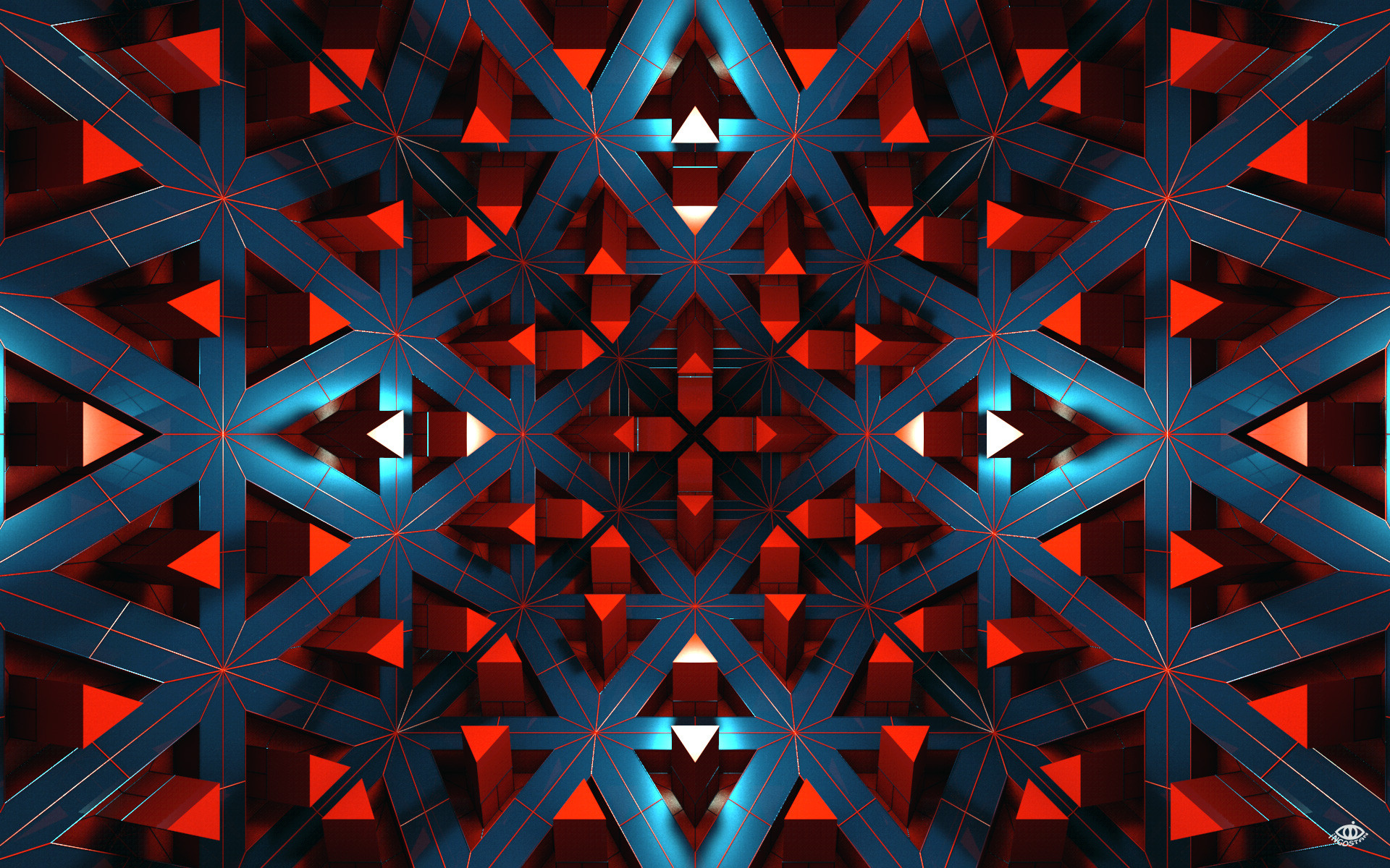 Download Blue Red Pattern Abstract Artistic Abstract Blue HD Wallpaper