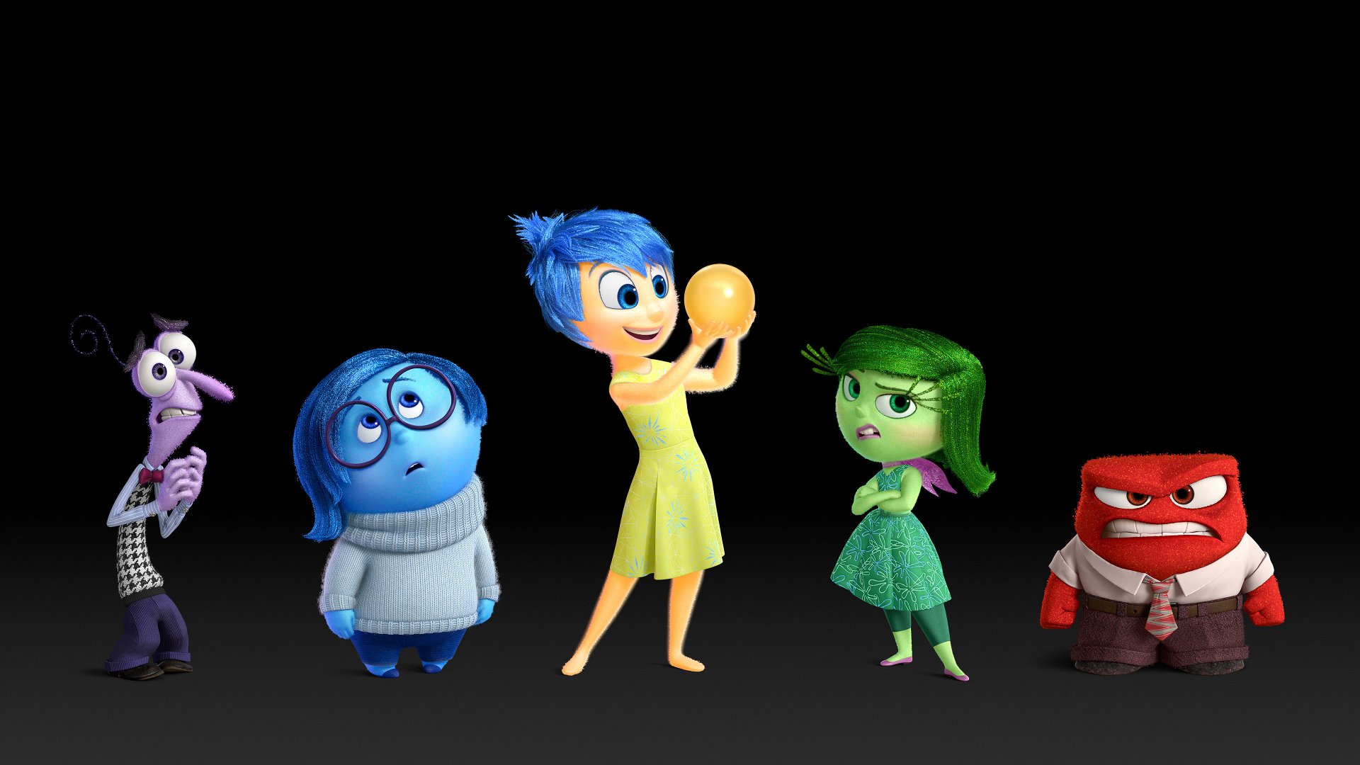 Inside Out Emotions HD Wallpaper: Fear, Sadness, Joy, Disgust & Anger ...