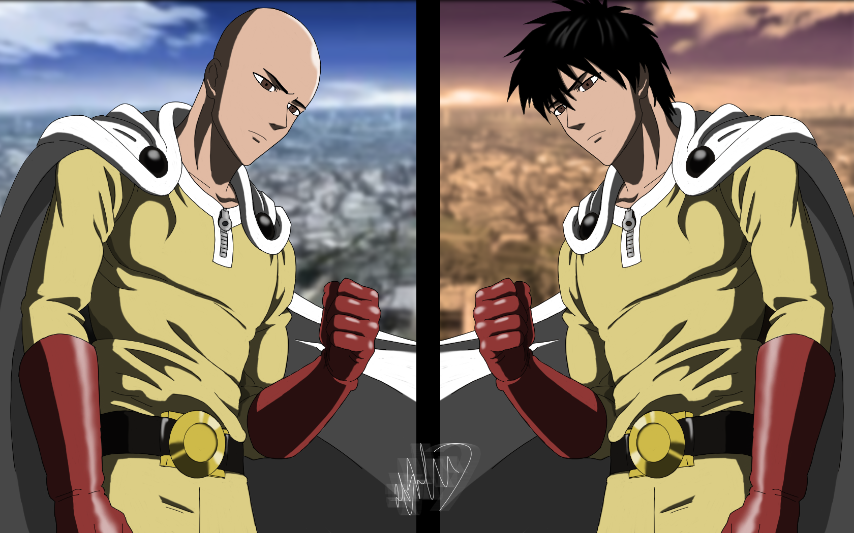 Epic Saitama HD Wallpaper from One-Punch Man by rashend