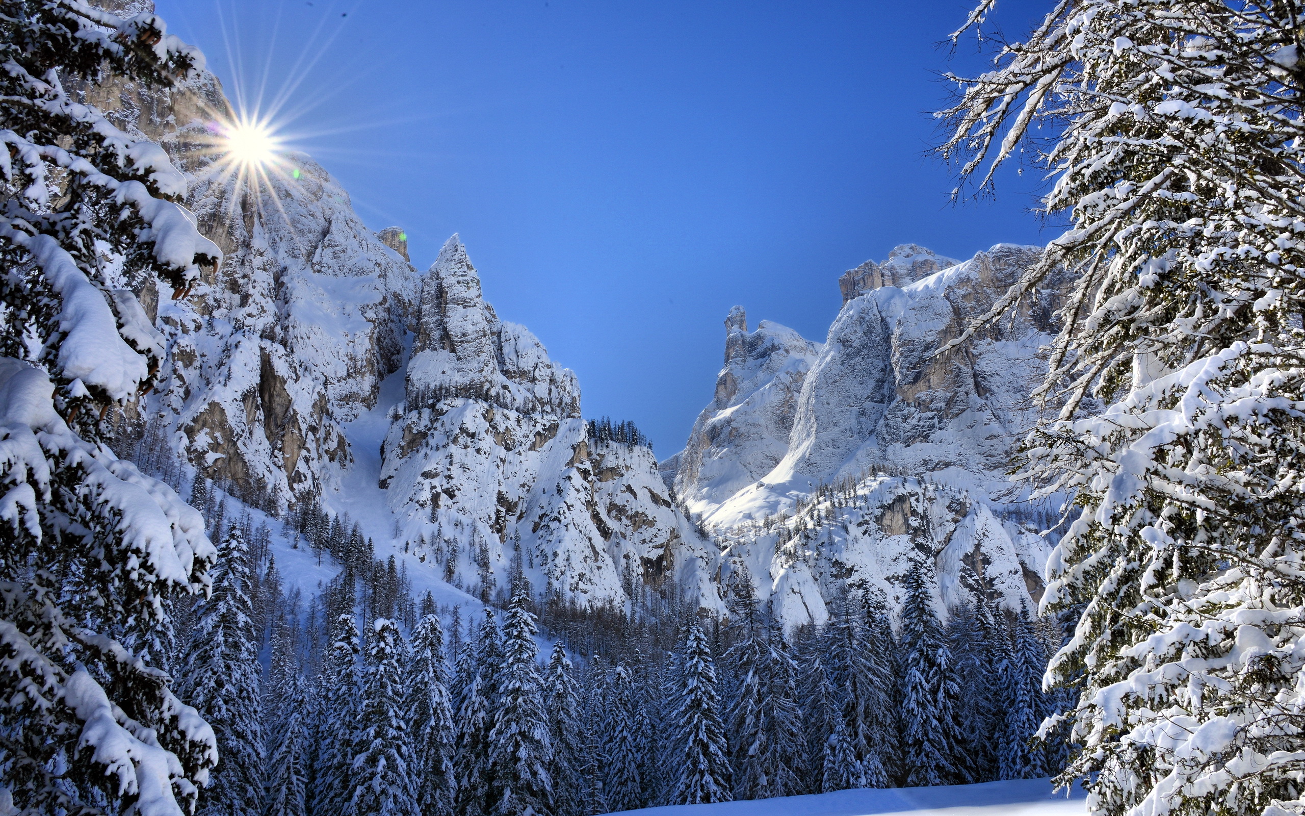 Download Cliff Sunbeam Snow Winter Nature Mountain Snowy Mountain HD ...