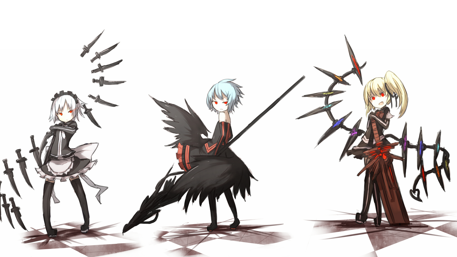Download Sakuya Izayoi Remilia Scarlet Flandre Scarlet Red Eyes Blonde ...
