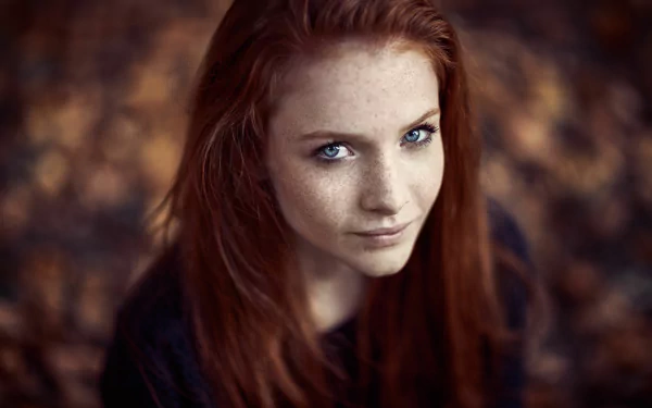 Download Freckles Redhead Bokeh Woman Model Hd Wallpaper By Georgy