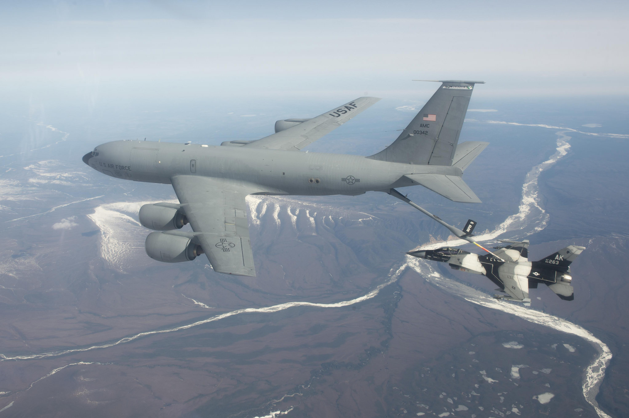 High-Def Aerial Power: F-16 Fighter Refuels from KC-135 Stratotanker