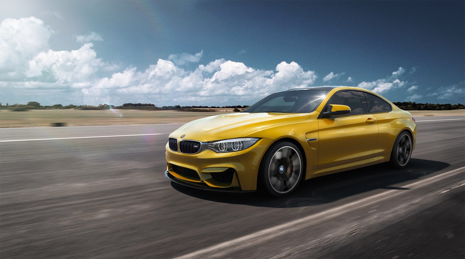 Download Car Yellow Car Grand Tourer BMW Vehicle BMW M4 HD Wallpaper