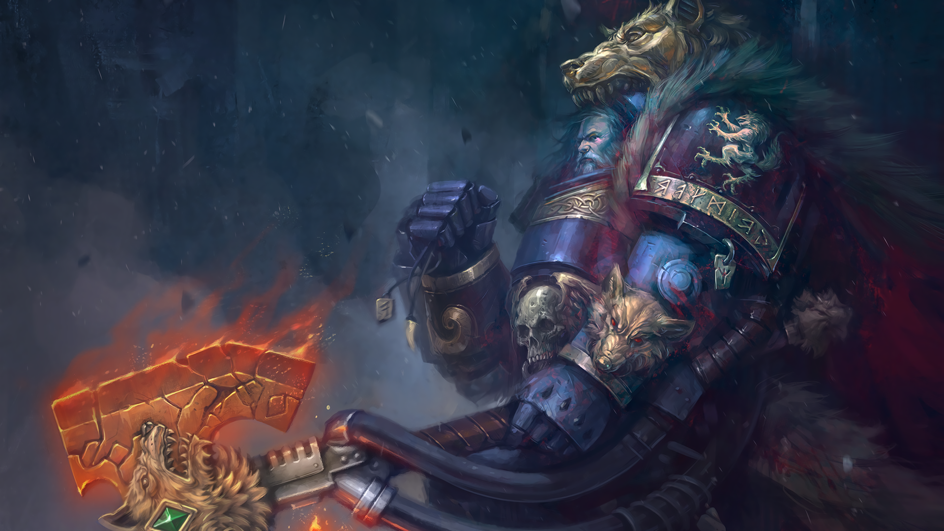 Logan Grimnar HD Wallpaper – Warhammer 40K Fierce Video Game Art ...