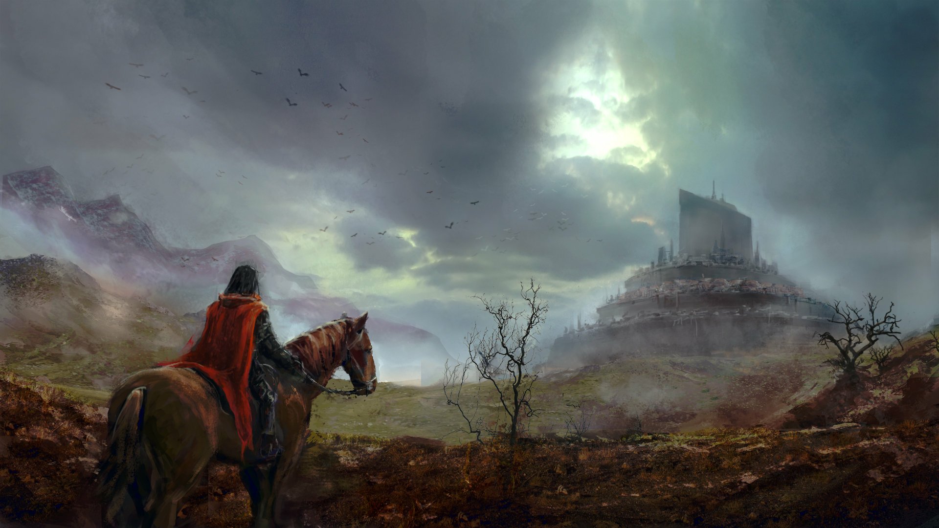 Epic Fantasy Knight: HD Wallpaper of a Lone Rider Facing the Mystical ...