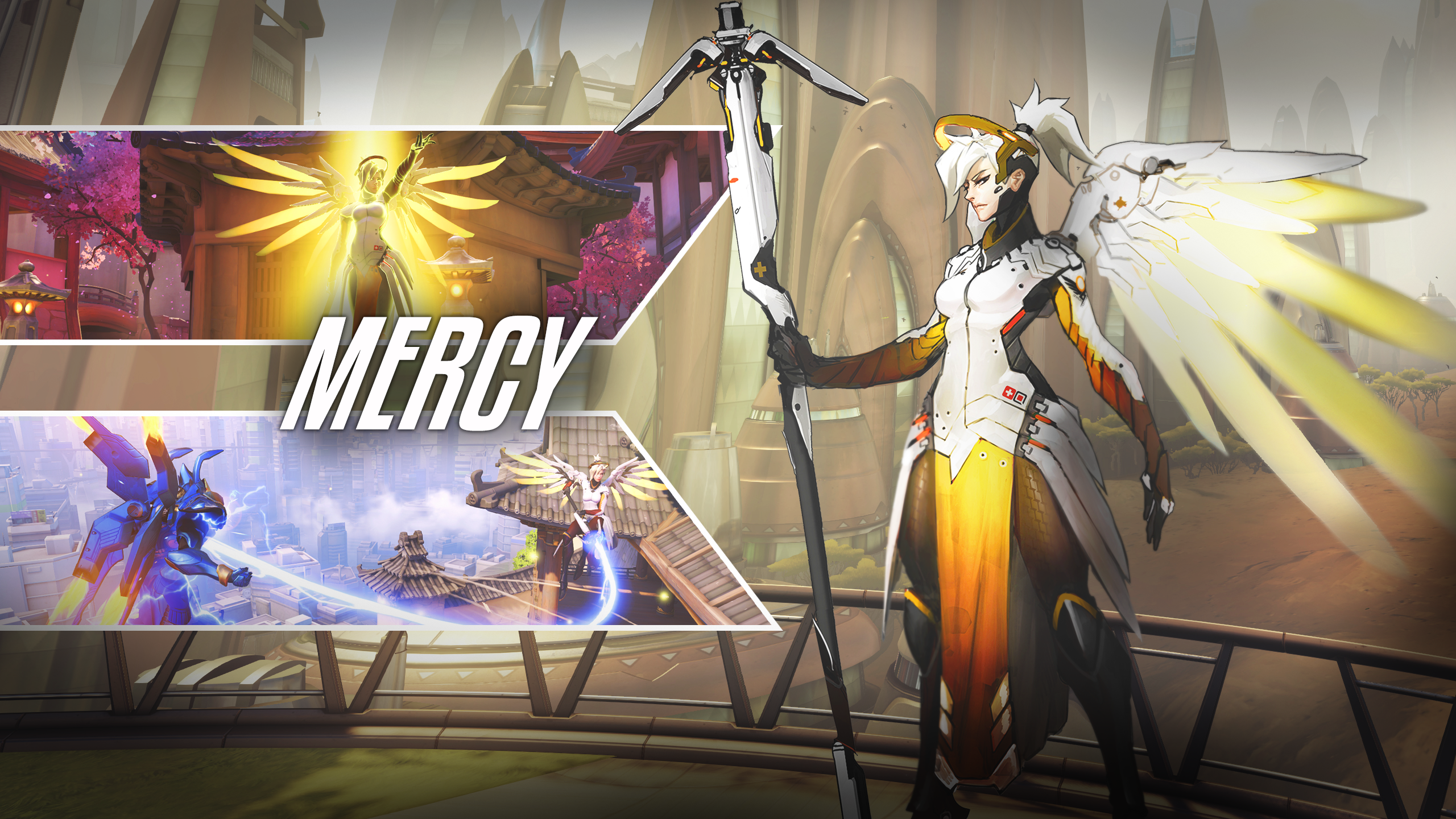 Mercy in Action: HD Overwatch Wallpaper Spotlight by PT-Desu