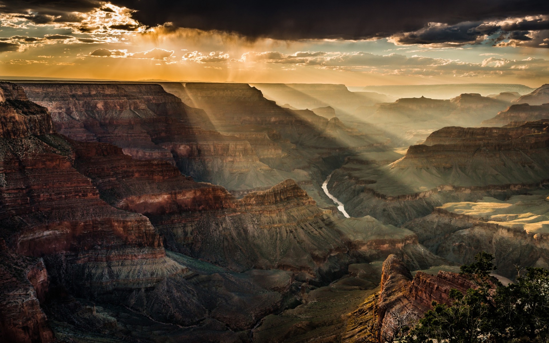 Download Sunbeam River Canyon Cloud Nature Grand Canyon HD Wallpaper