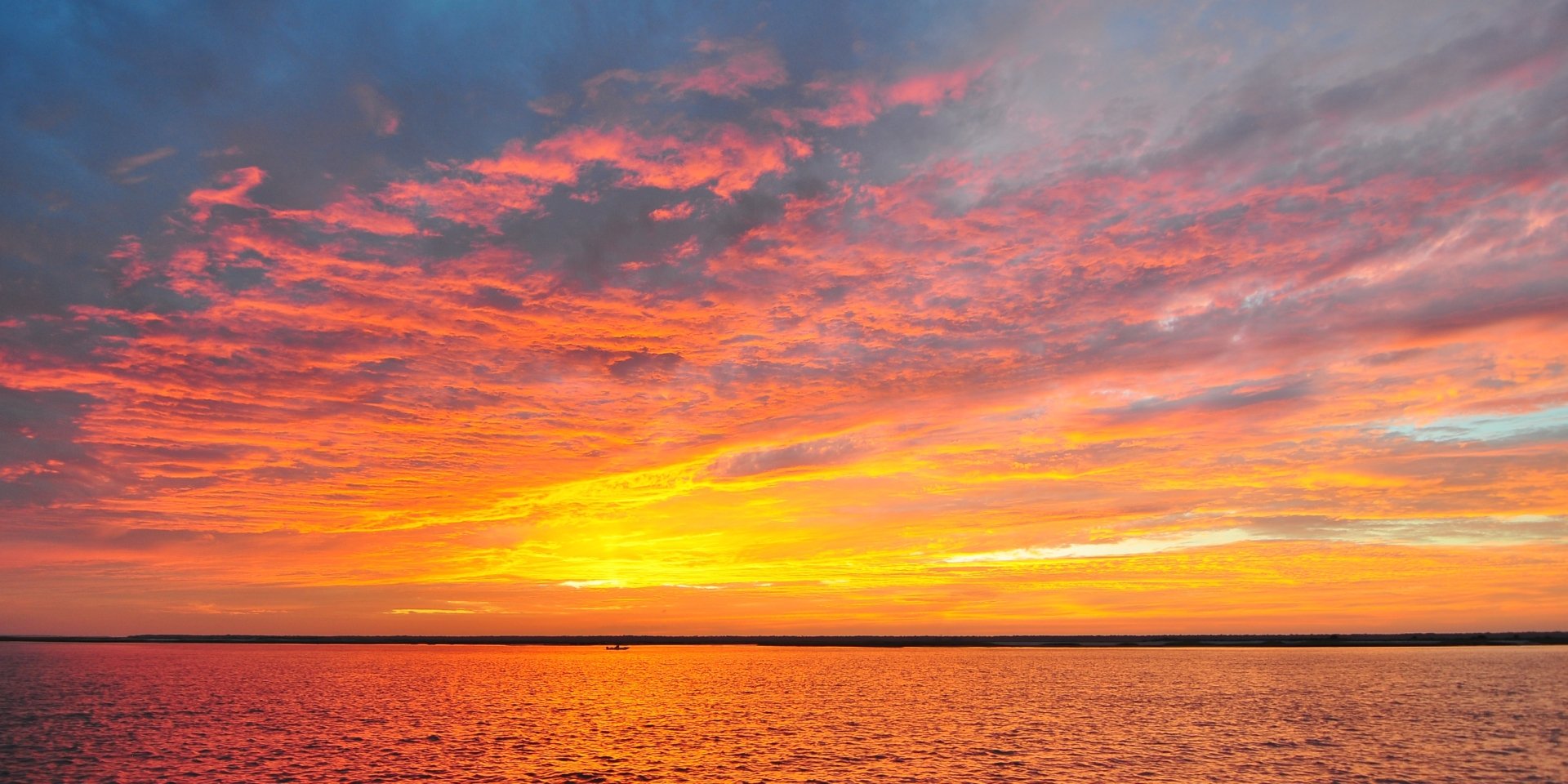 Download Horizon Cloud Yellow Orange (Color) Sky Nature Sunset HD Wallpaper